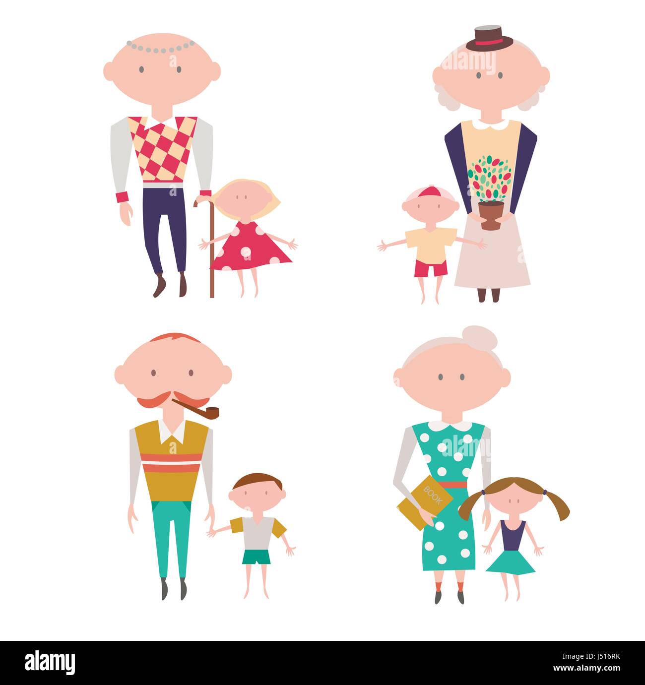 Caring for parent grandparent Stock Vector Images - Alamy