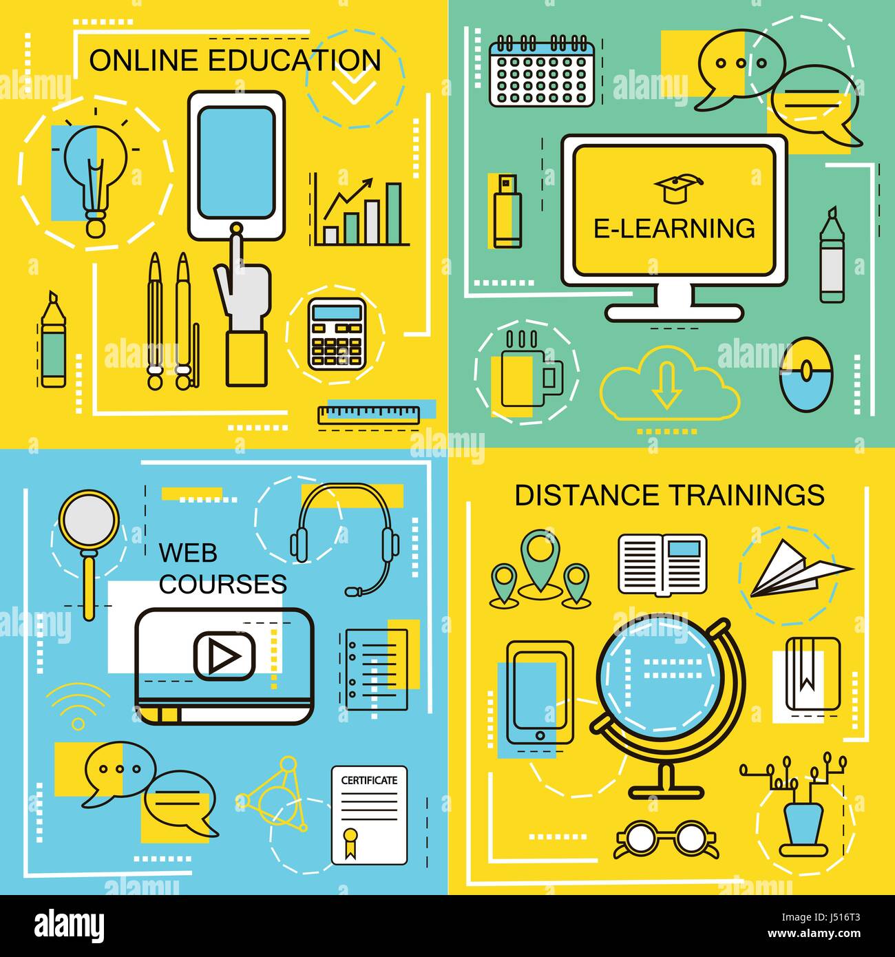 Banner online education site Stock Vector Images - Alamy