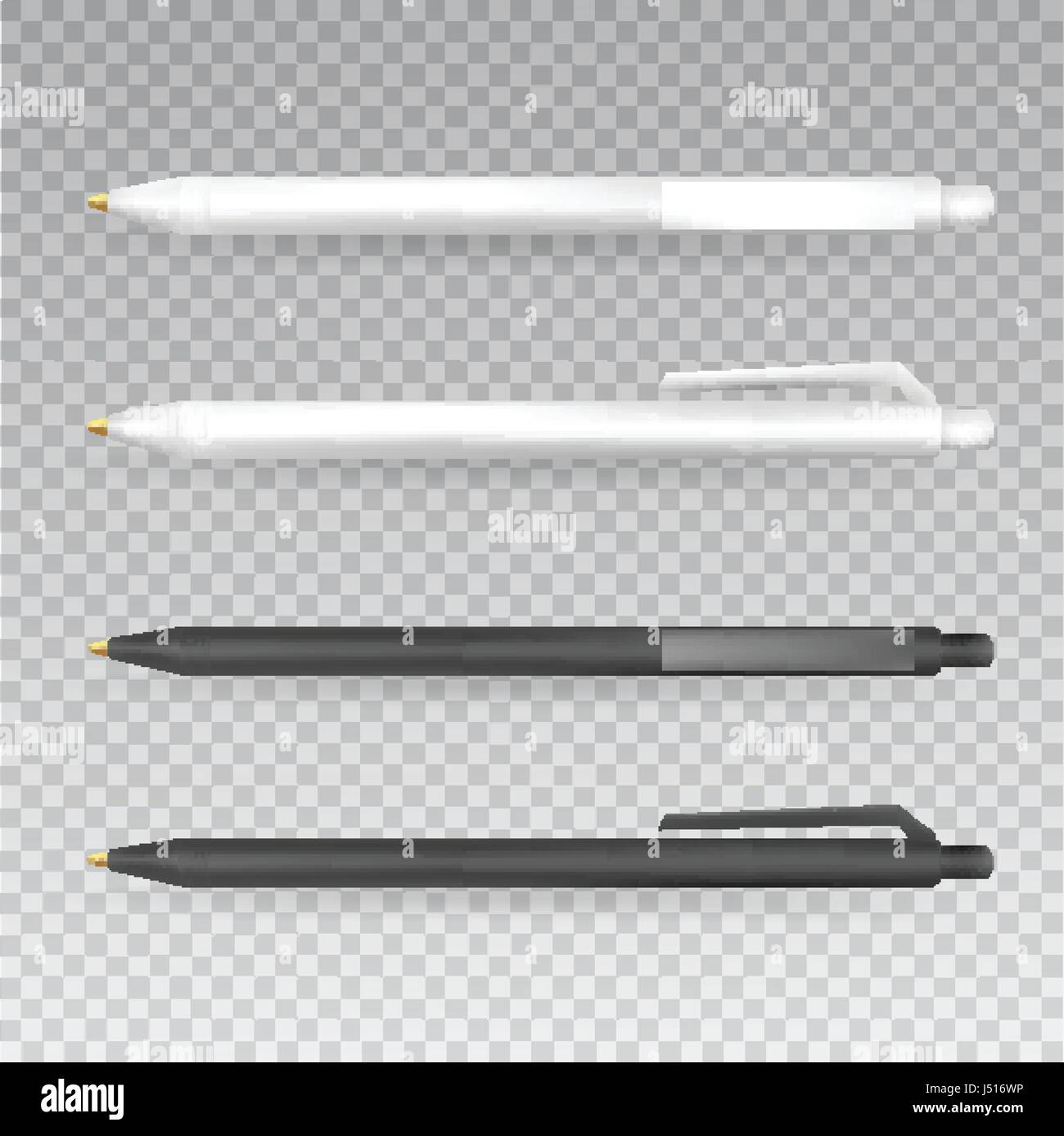 Vector Set of Blank Pens.Template for advertising and corporate ...