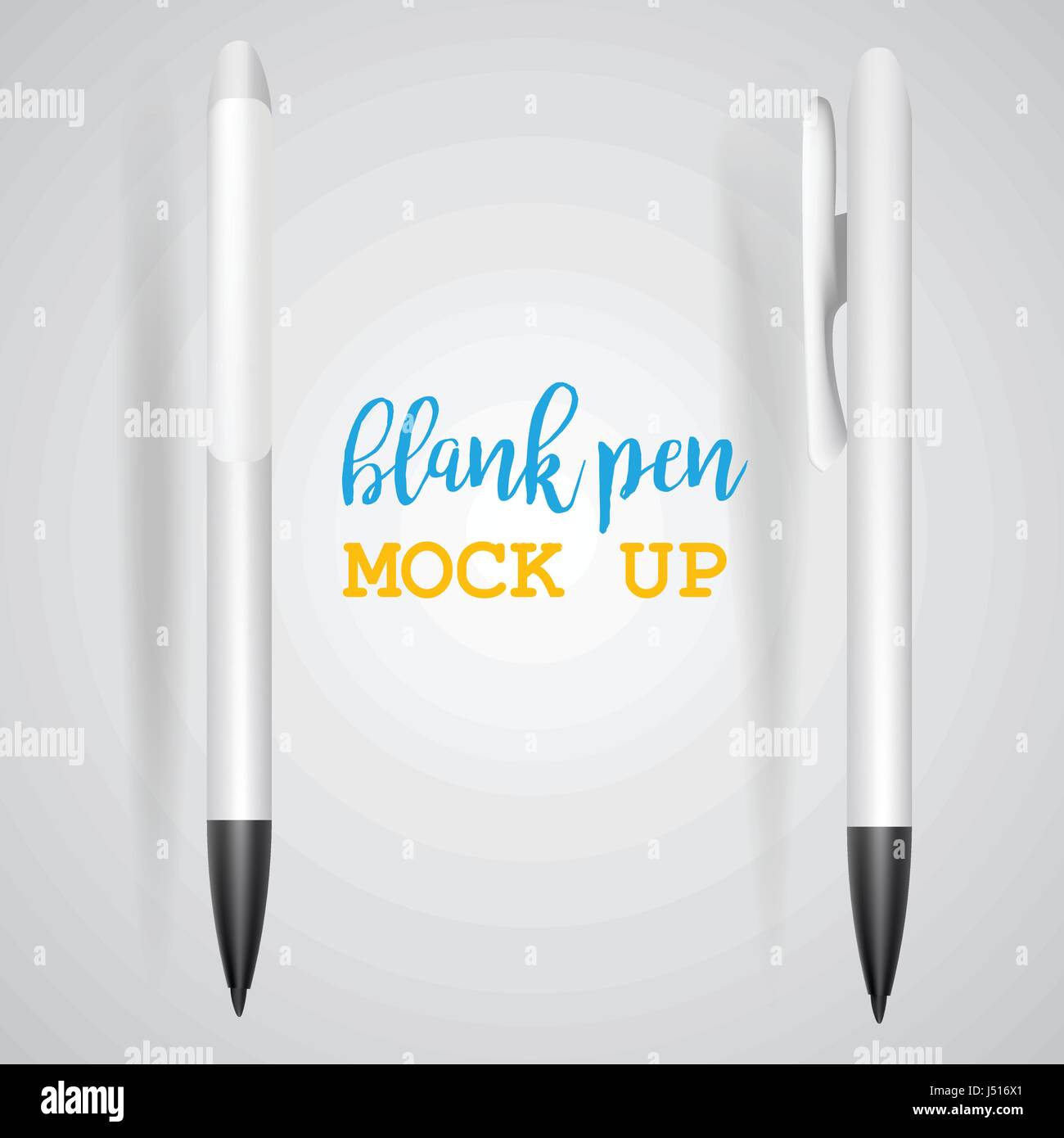 Vector Set of Blank Pens.Template for advertising and corporate ...