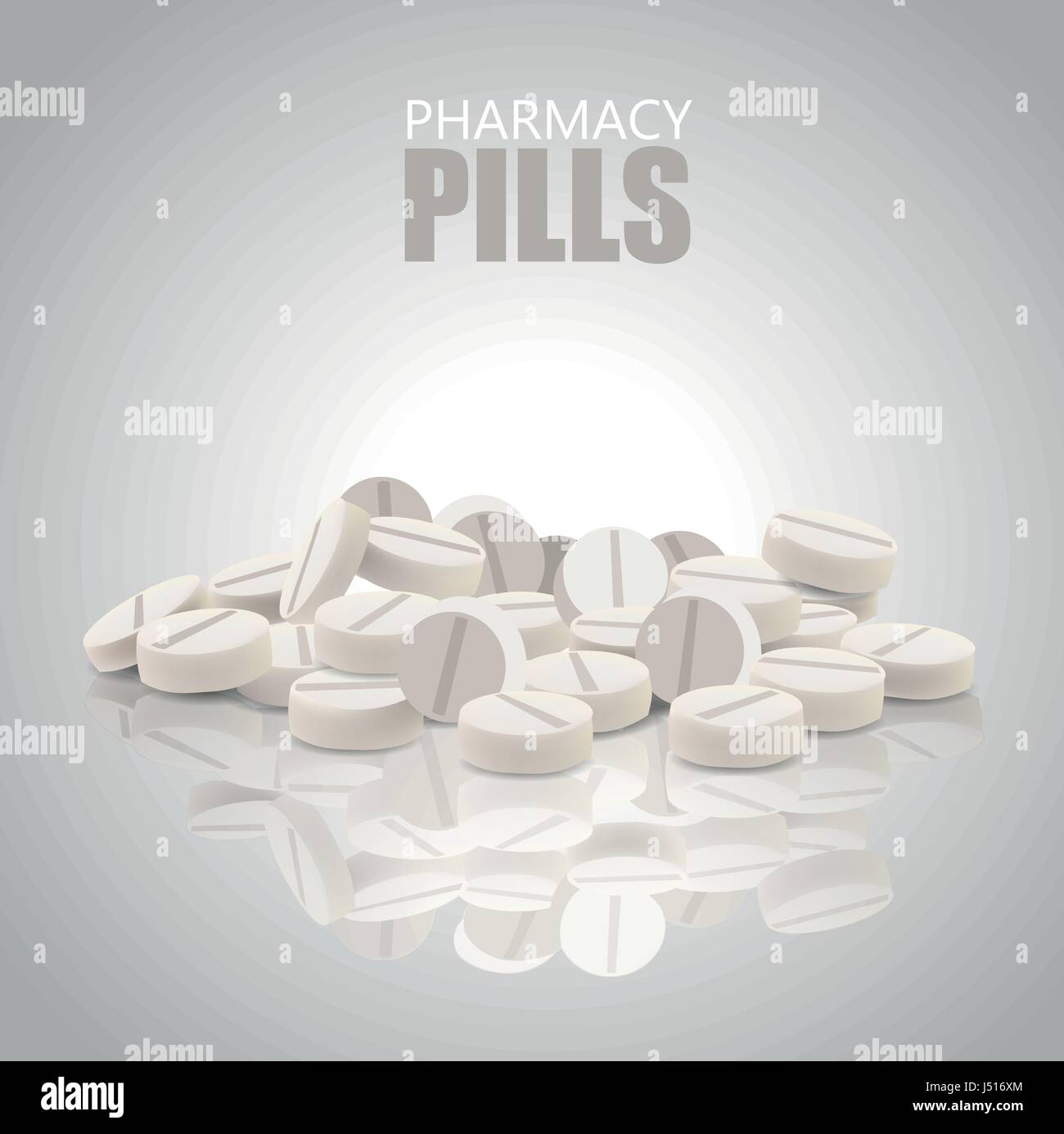 White Pills. Round Pills. Vector Pills. Vector Illustration Stock ...