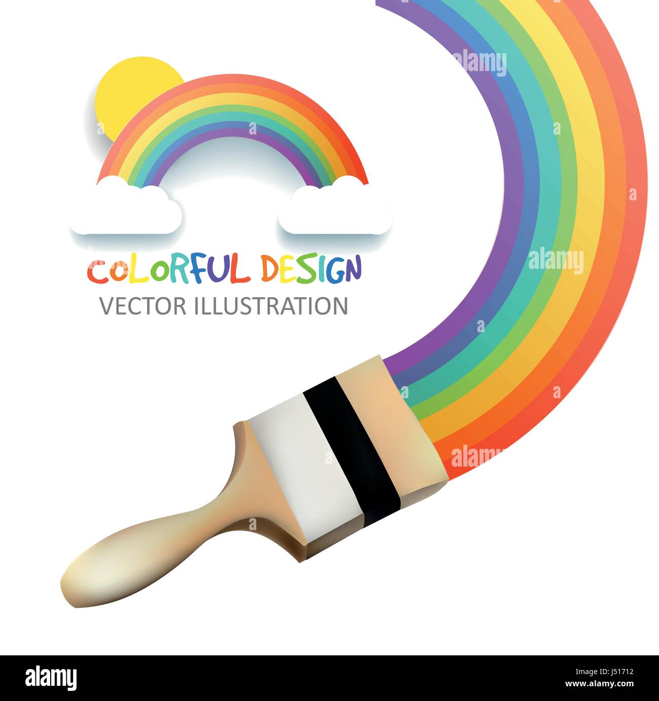Rainbow with brush. Abstract Colorfull background. Vector illustration ...