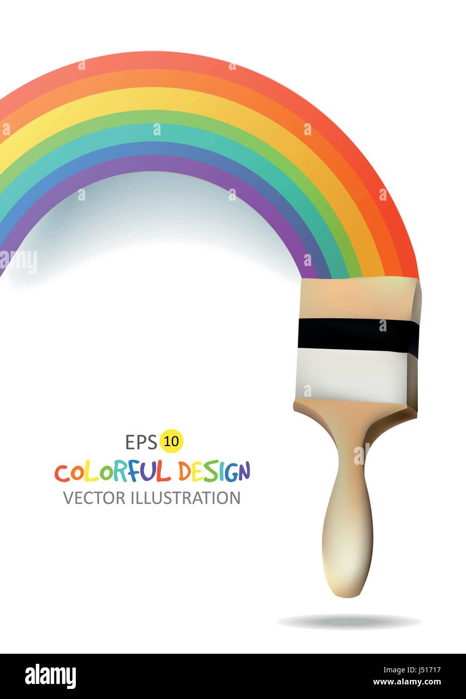 Rainbow with brush. Abstract Colorfull background. Vector illustration ...