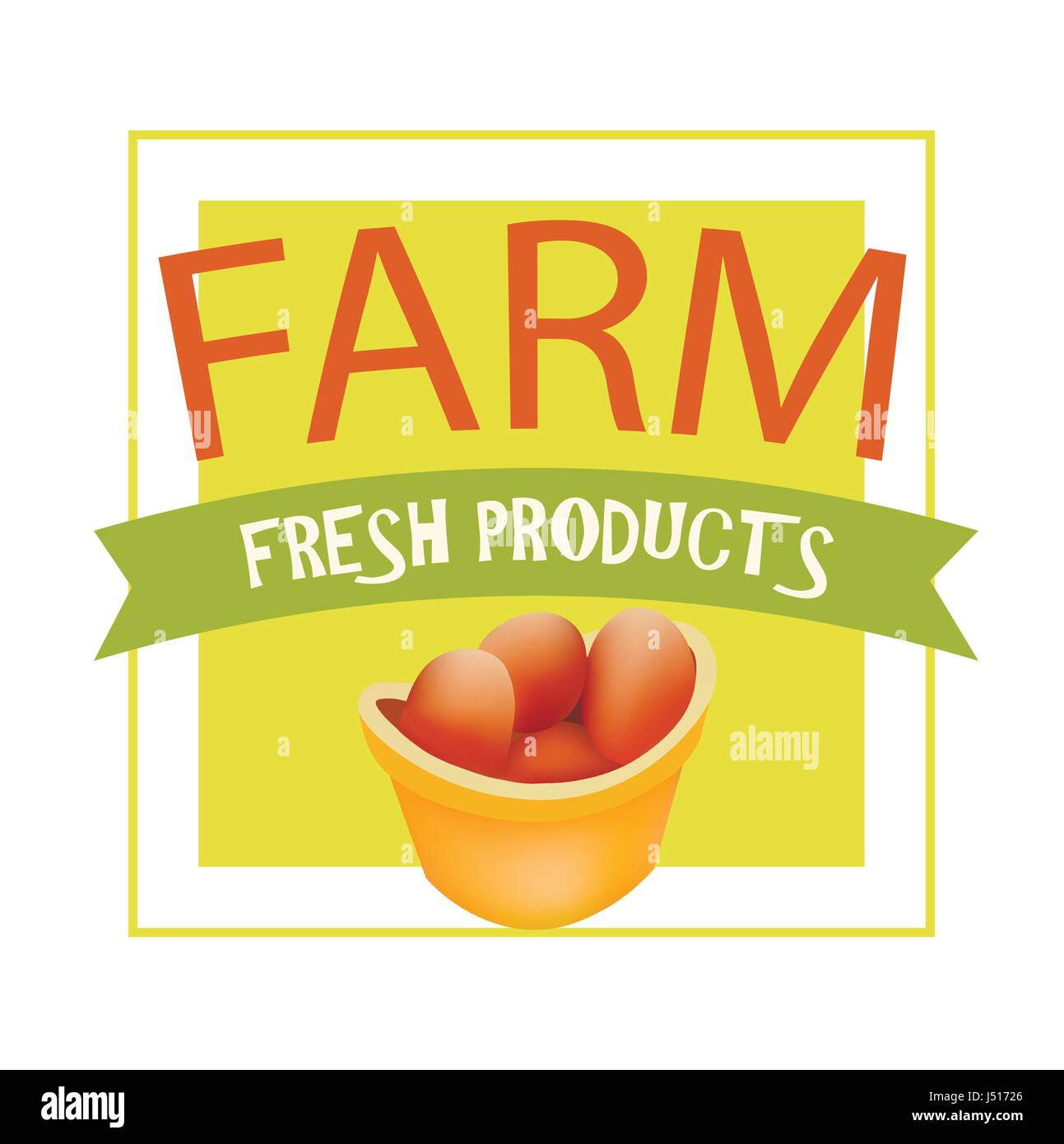 Farm Fresh Products. Vector Eco Label for Shop, Market, Store Stock ...