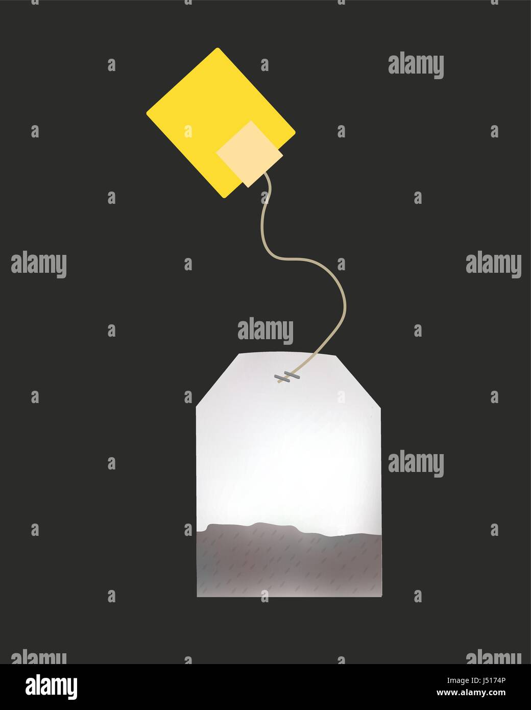 Tea Bag Illustration with Label In Rectangle Shape. Vector Template ...