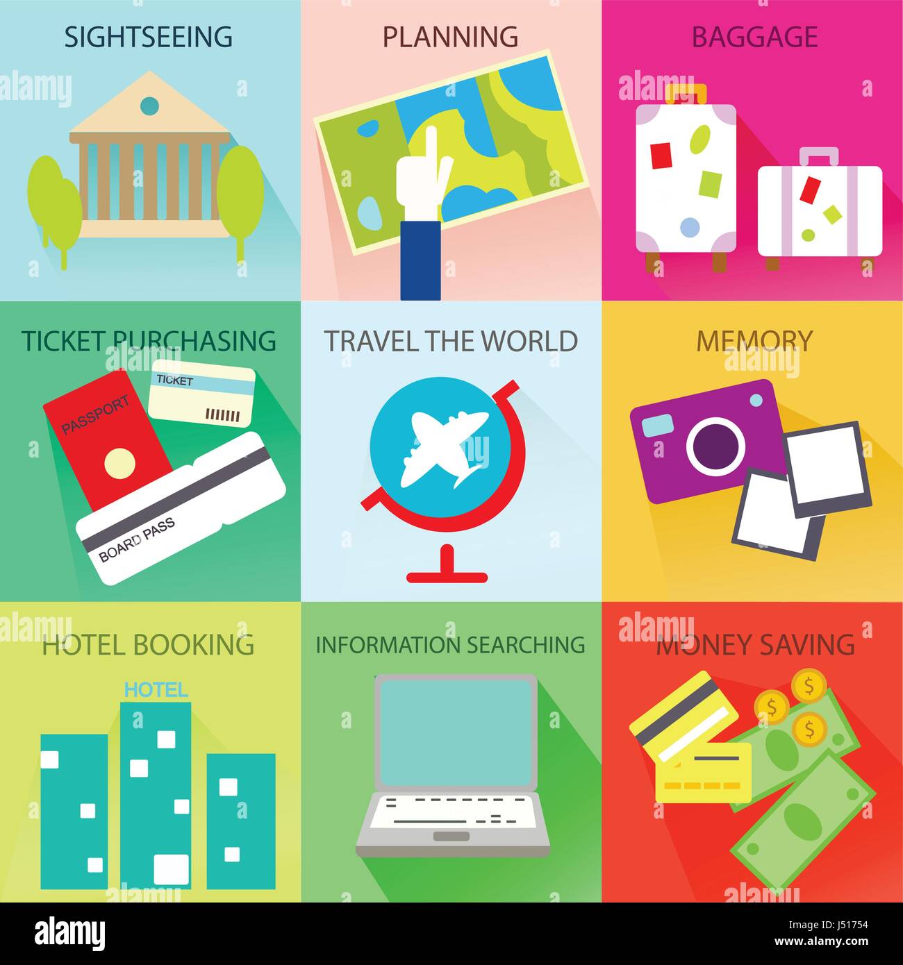 Travel and Tourism Icons and Symbols.Eps 10 Stock Vector Image & Art ...