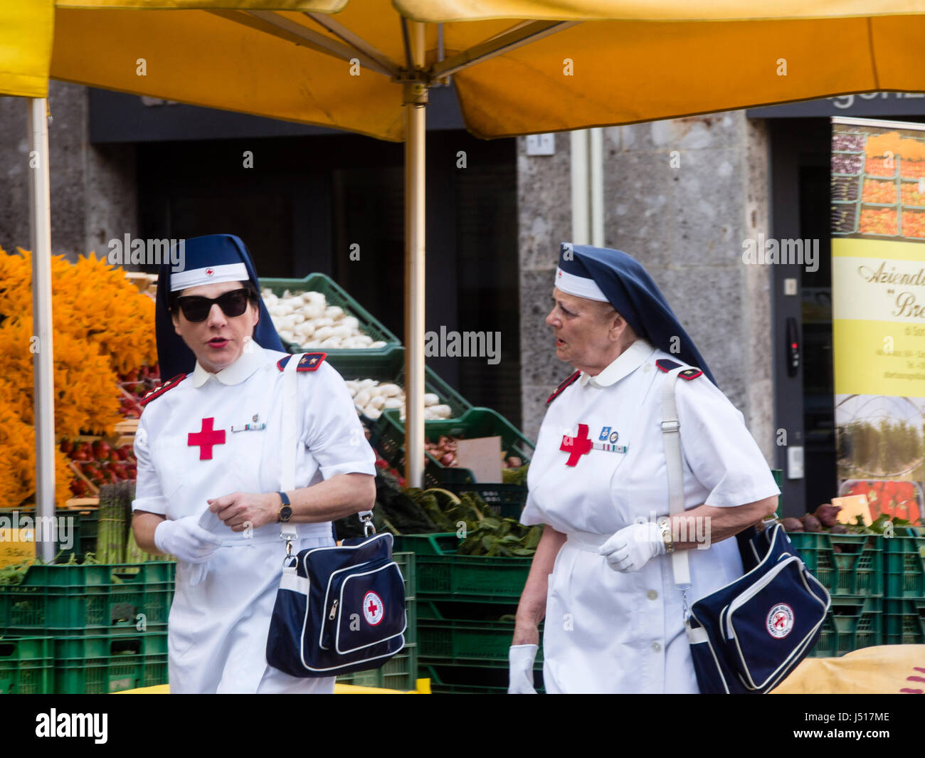 Nurses in the street - Cremona, Italy May 2017 Stock Photo - Alamy