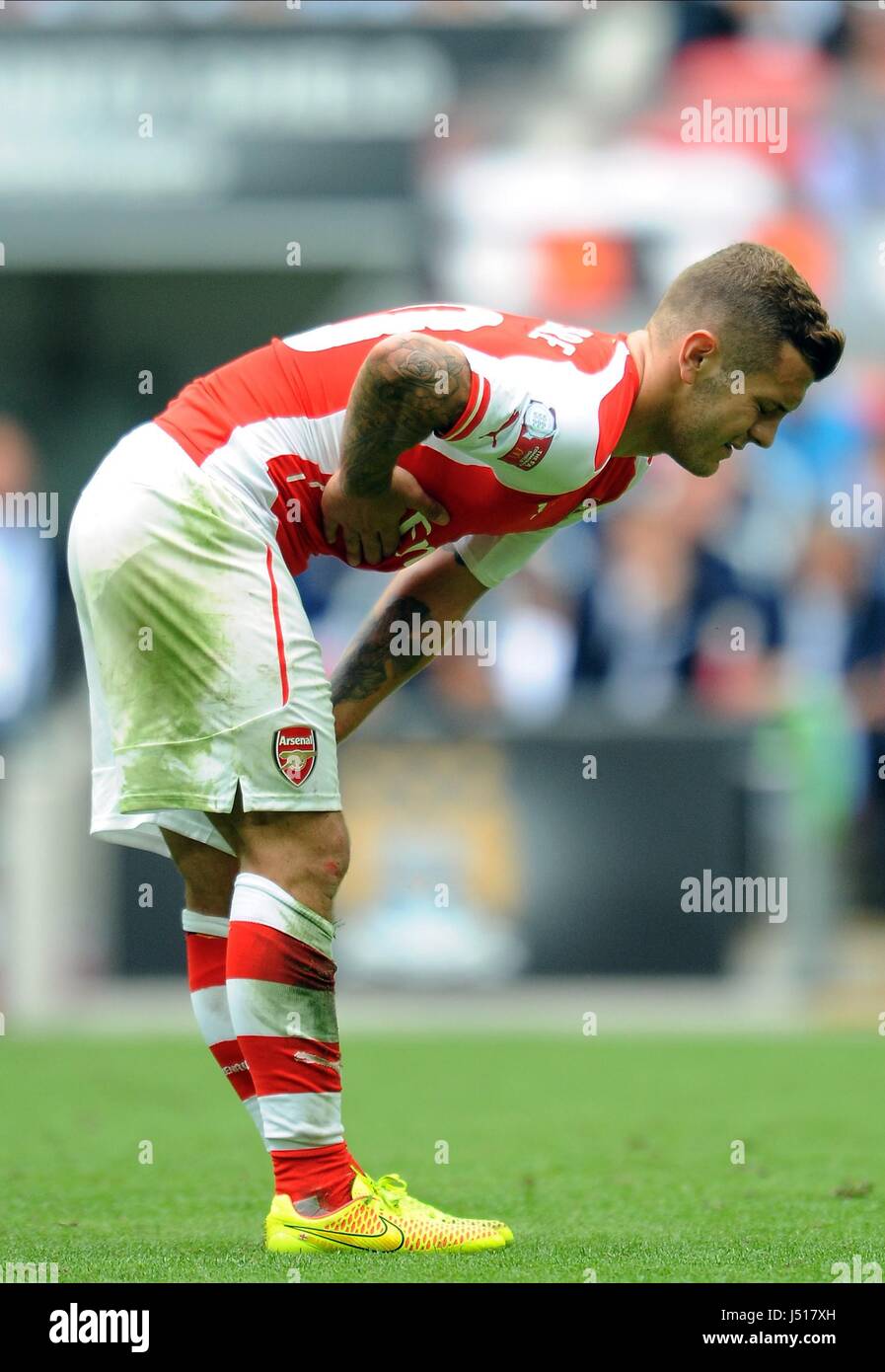 JACK WILSHERE PICKS UP INJURY ARSENAL FC V MANCHESTER CITY F WEMBLEY ...