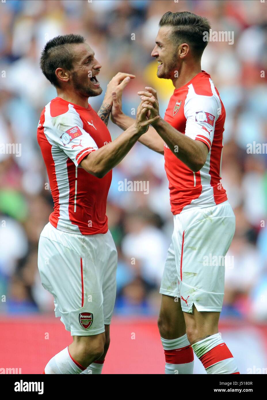 MATHIEU DEBUCHY AARON RAMSEY ARSENAL FC V ARSENAL FC V MANCHESTER CITY ...