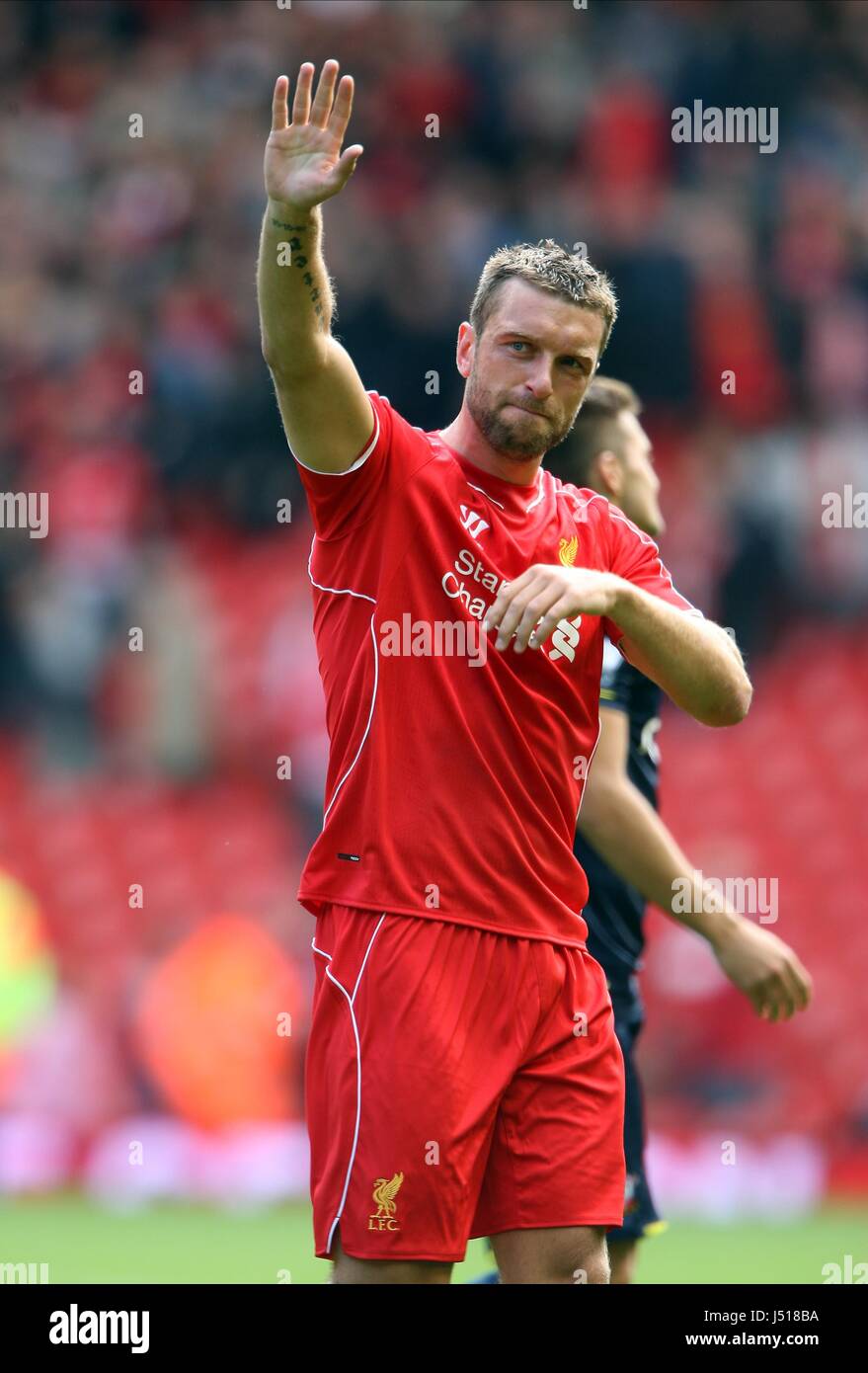 RICKIE LAMBERT WAVES TO THE SO LIVERPOOL V SOUTHAMPTON ANFIELD ...