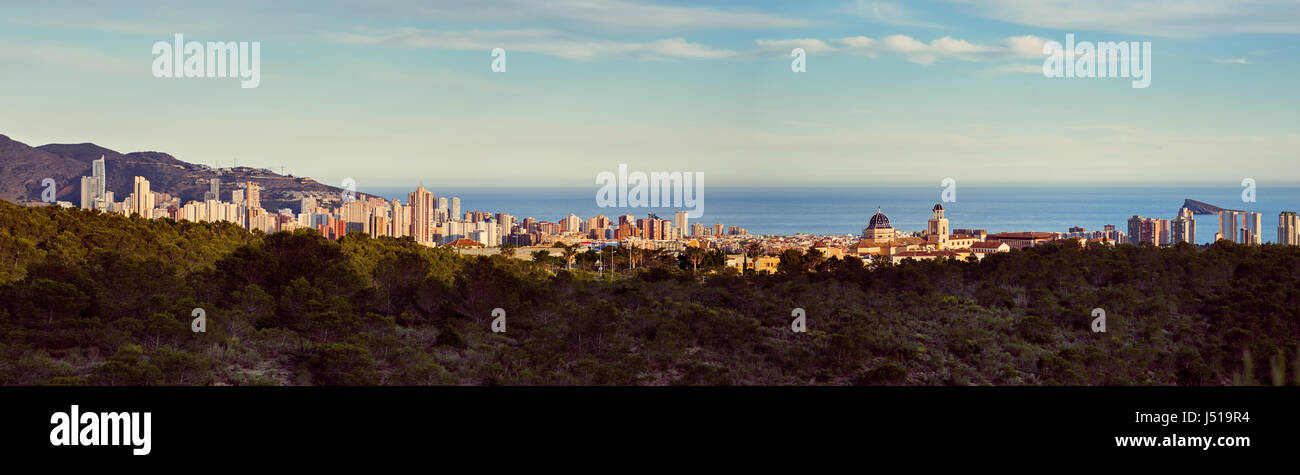 Panorama of Benidorm city. Benidorm is a modern resort city, one of the ...