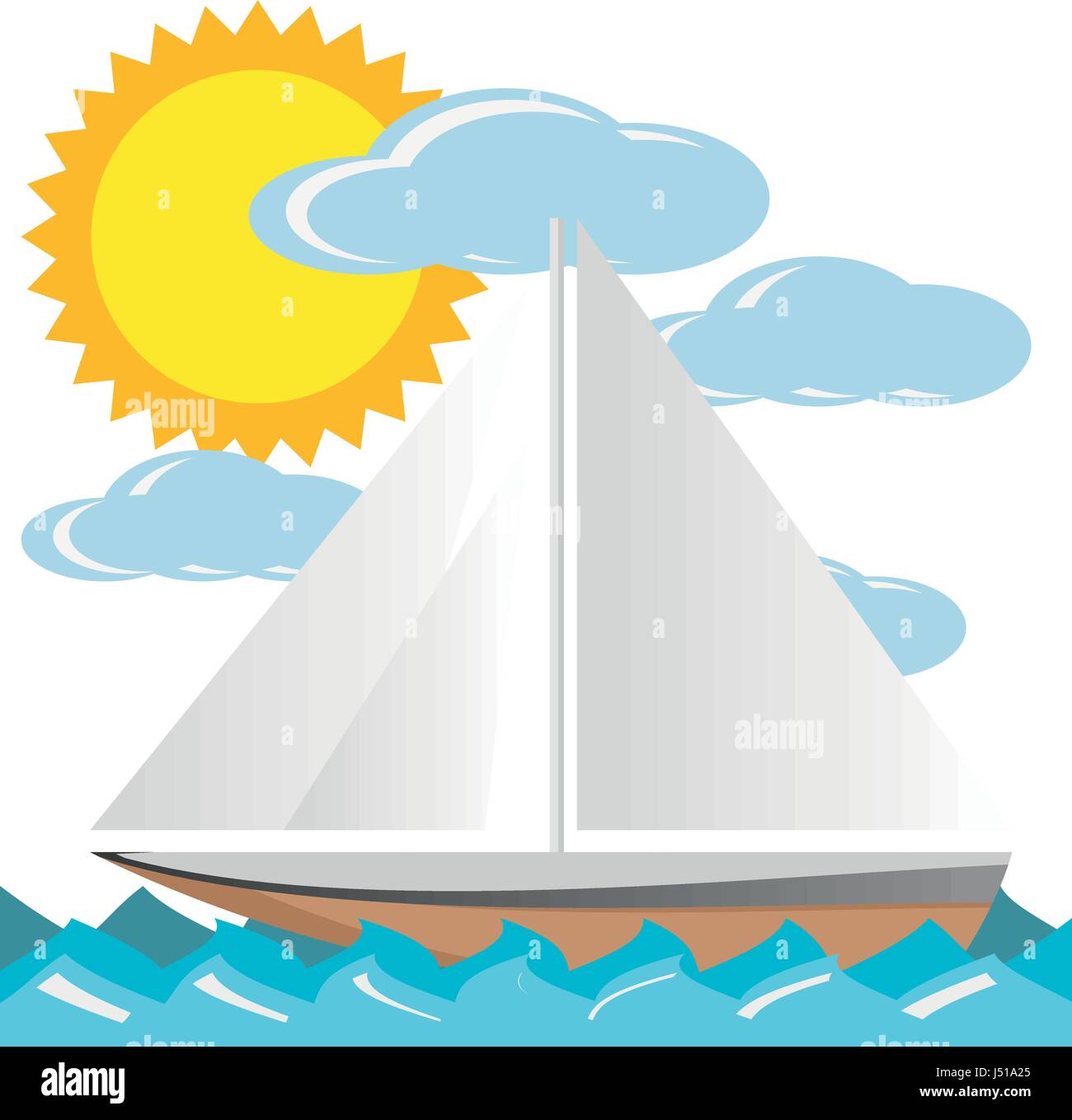 Illustration Summer Sailing for the creative use in graphic design ...