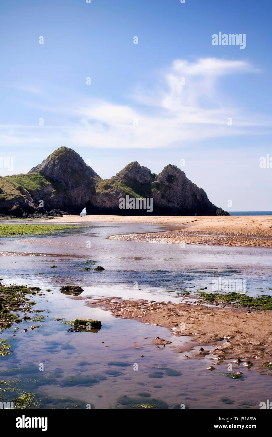 Three Cliffs Bay, Gower Stock Photo - Alamy