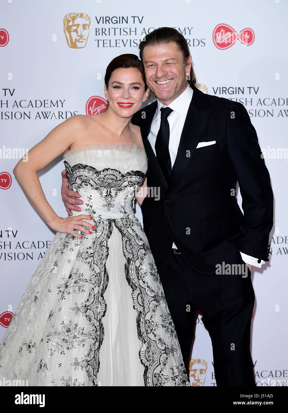 Anna Friel and Sean Bean in the press room at the Virgin TV British ...