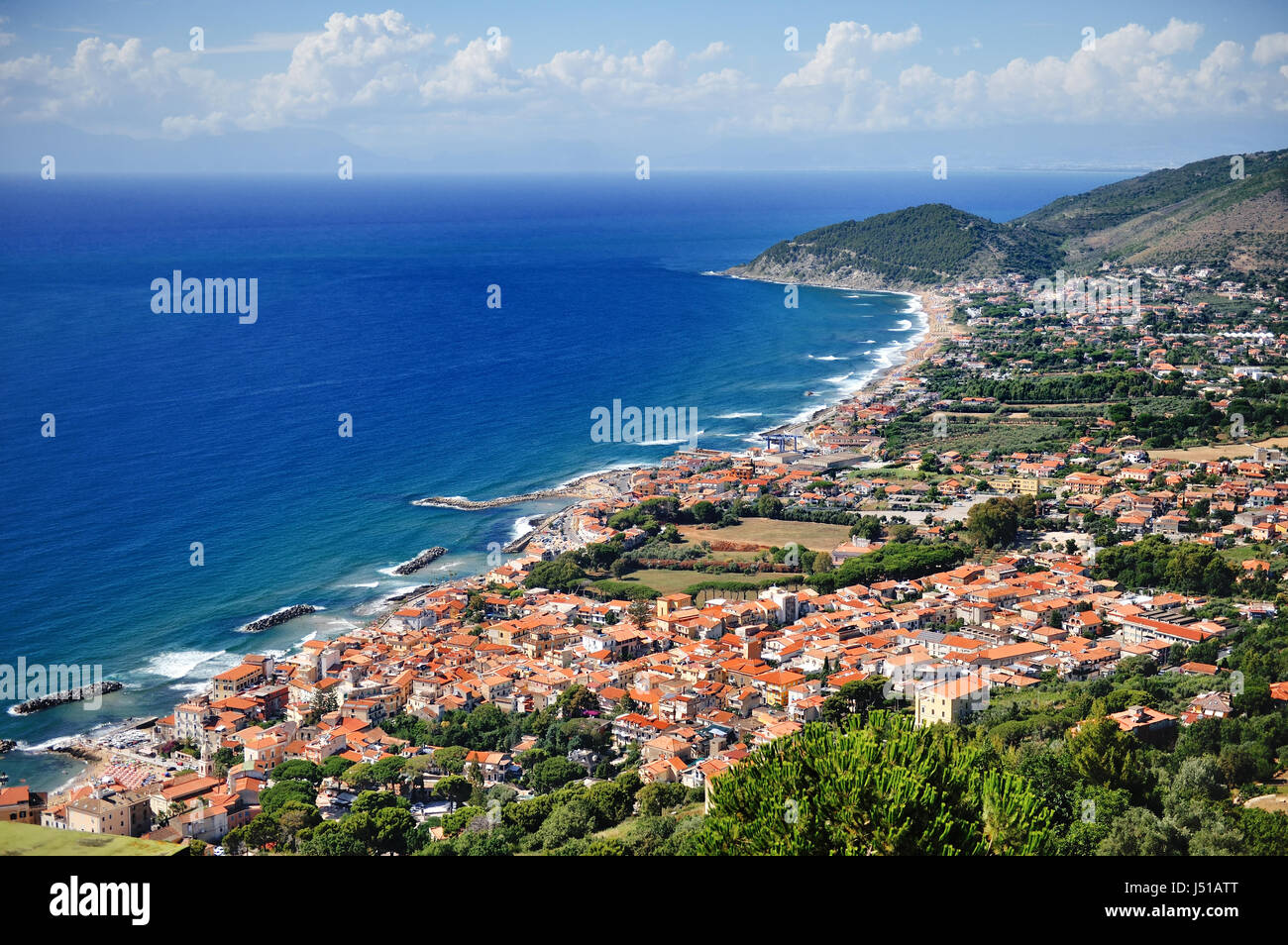 Castellabate scenic panoramic view, Cilento, Campania, Italy; Europe ...