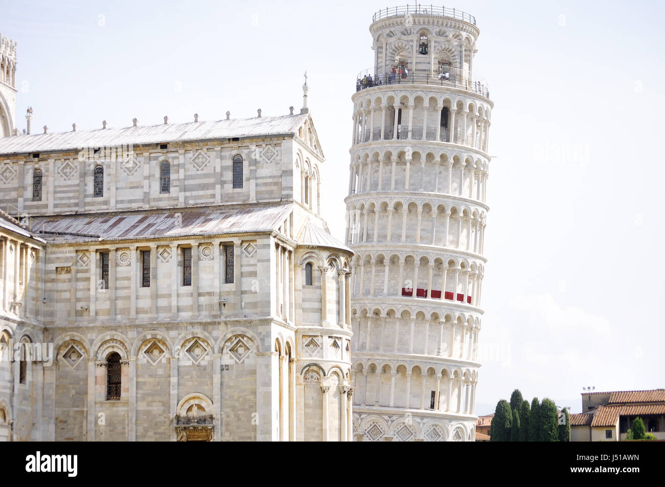 Leaning tower of Pisa and Cathedral, Tuscany, Italy, Europe Stock Photo ...