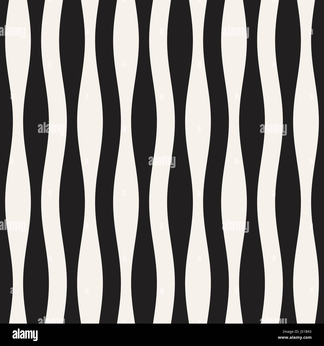 Wavy stripes vector seamless pattern. Retro abstract wavy texture ...