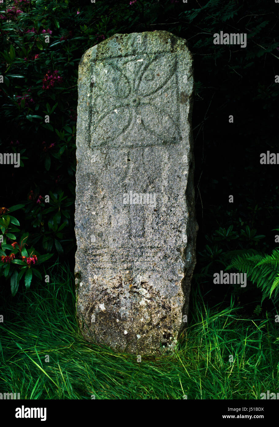 A Pictish symbol stone on Isle of Raasay, off Skye, Scotland, with ...