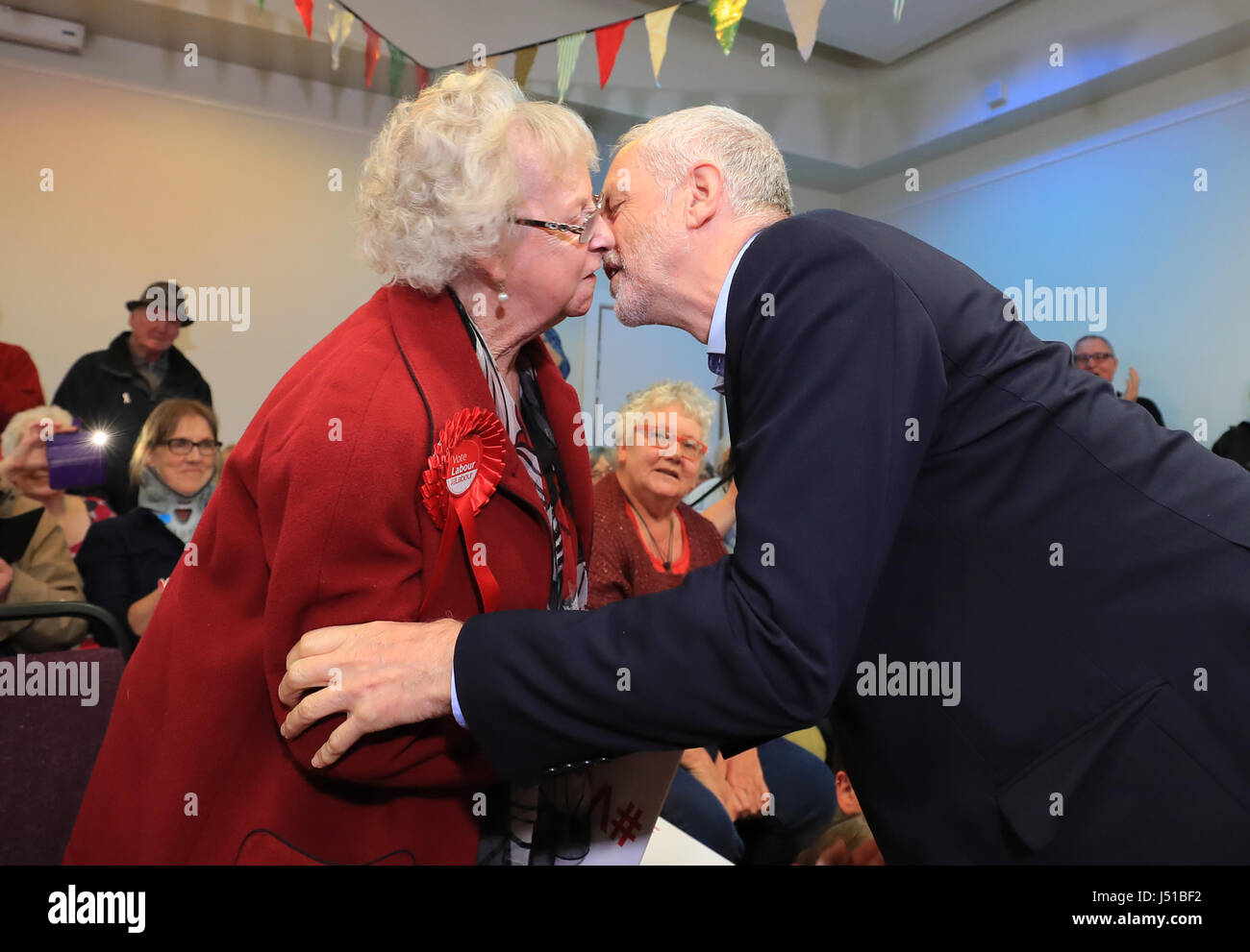 Labour leader Jeremy Corbyn greets former Halifax MP Alice Mahon, 79 ...