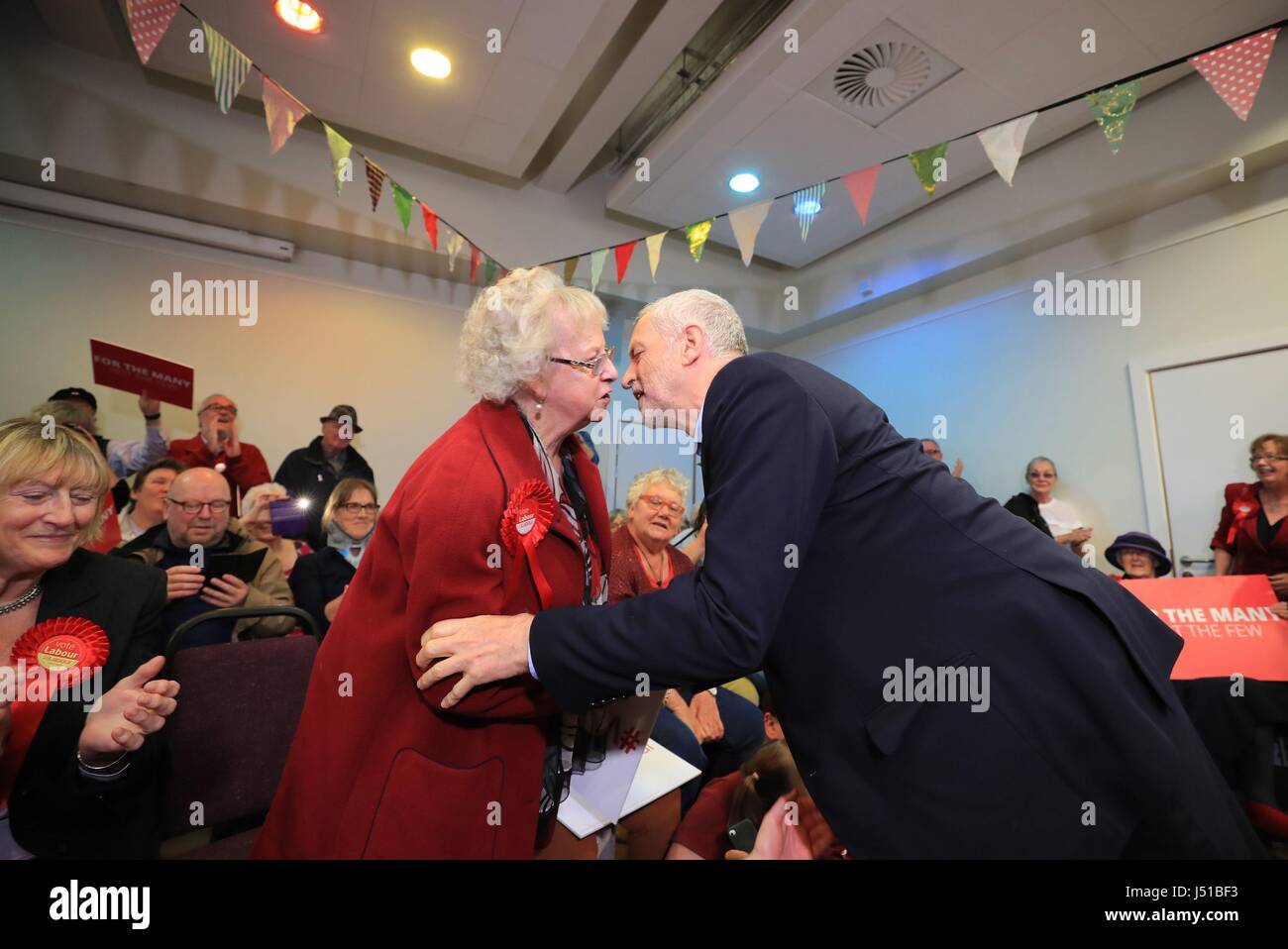 Labour leader Jeremy Corbyn greets former Halifax MP Alice Mahon, 79 ...