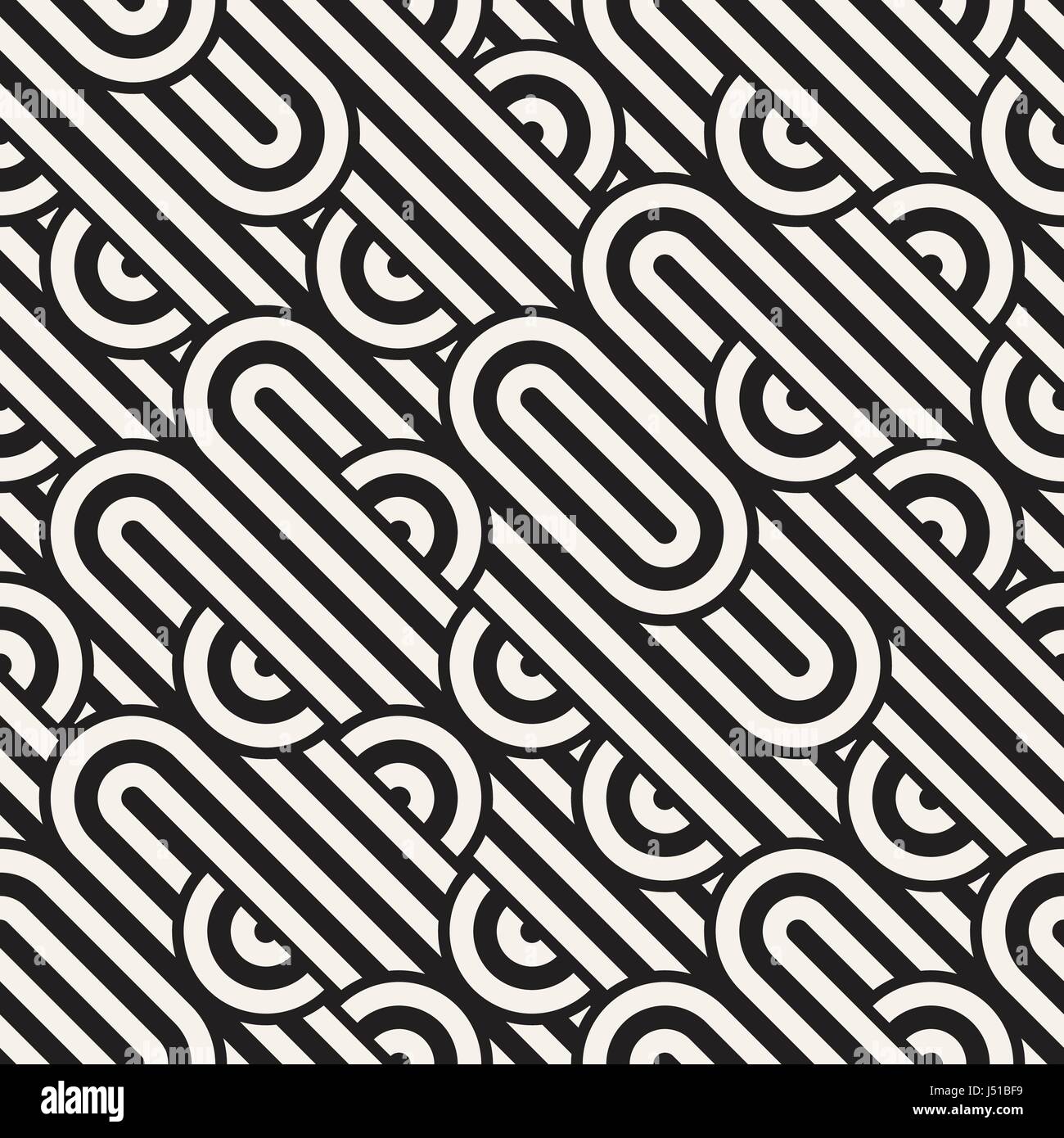 Seamless monochrome waving pattern. Abstract retro stripy background ...
