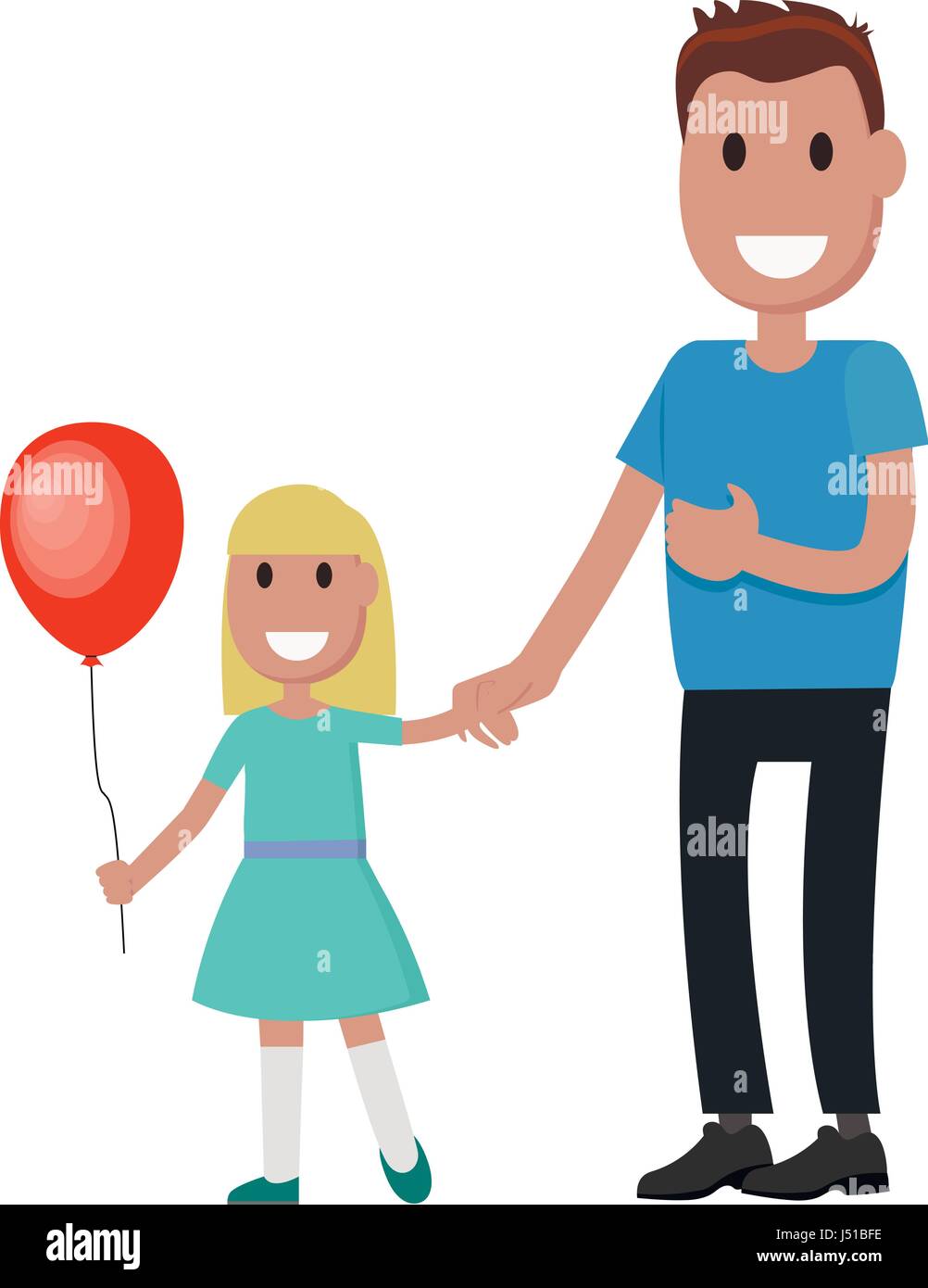 Father and daughter together character vector Stock Vector Image & Art ...