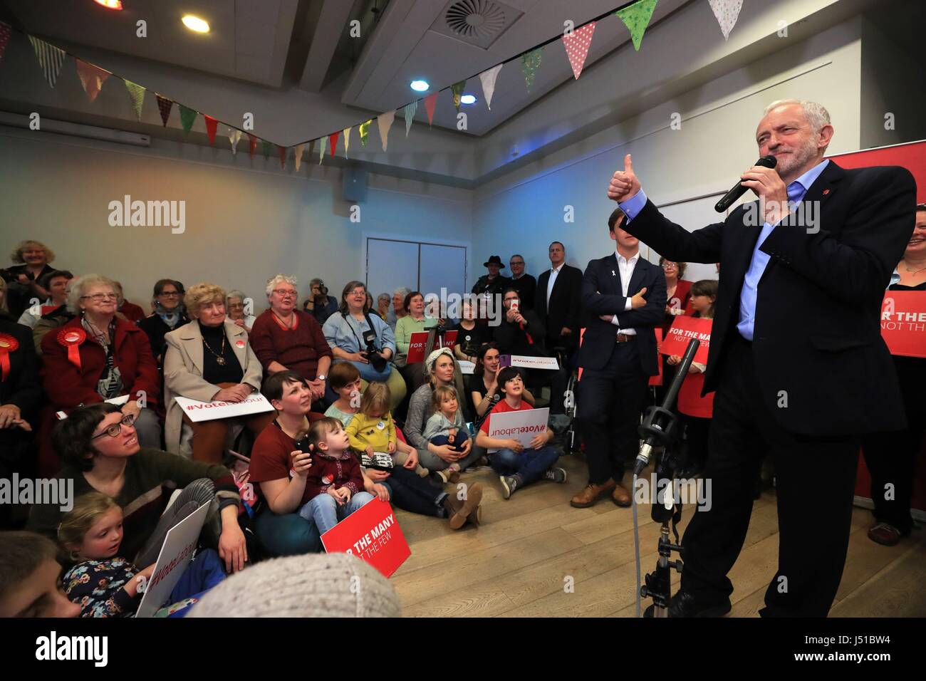 Labour leader Jeremy Corbyn speaking at Hebden Bridge Town Hall, during ...