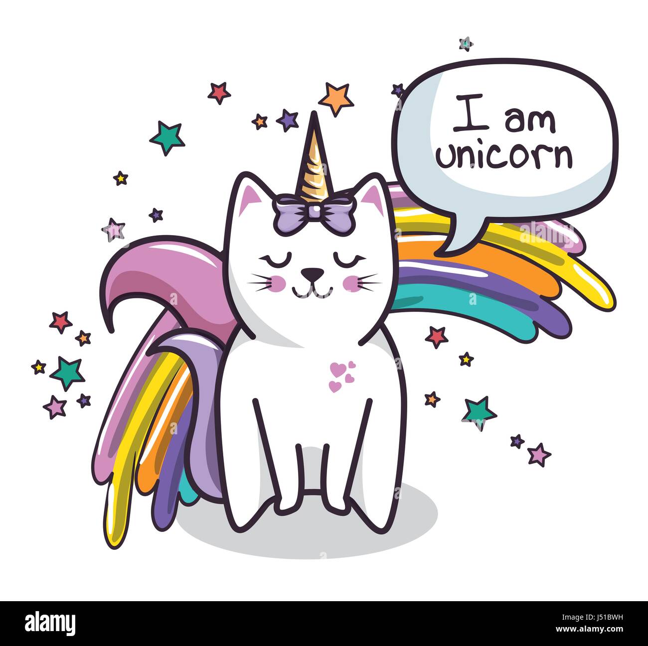 Cute cat rainbow unicorn Stock Vector Images - Alamy