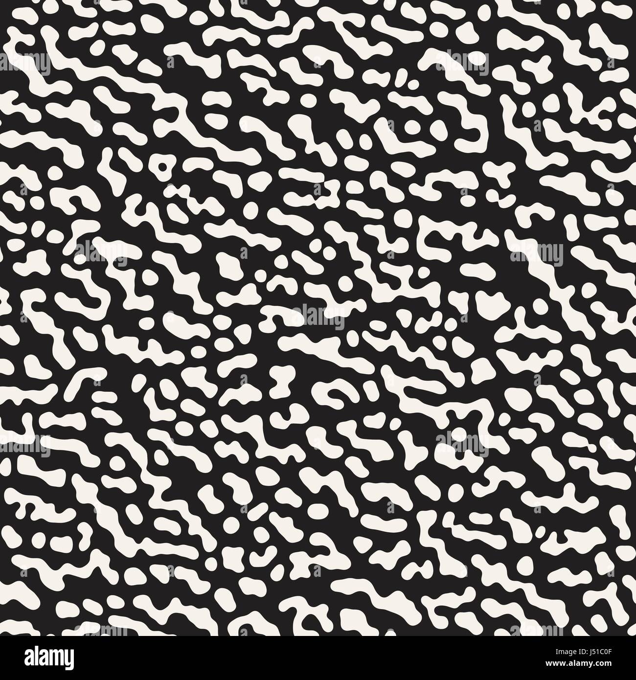 Vector Seamless Grunge Pattern. Black and White Organic Shapes. Messy ...