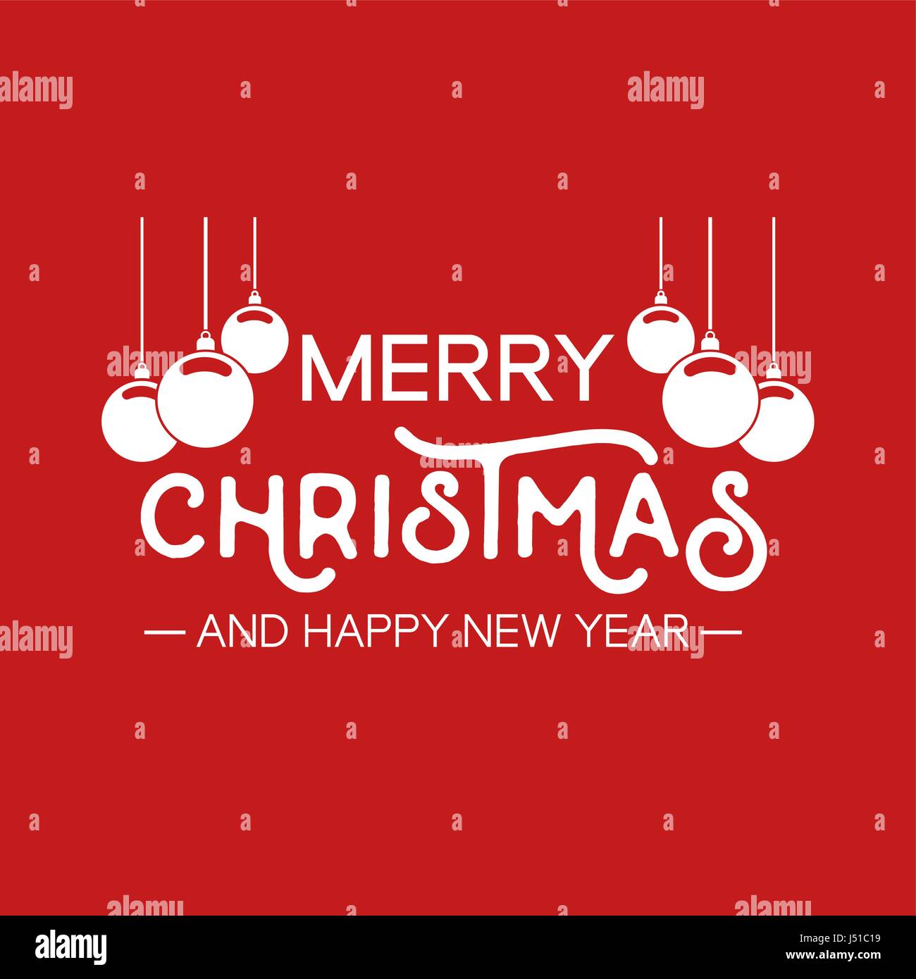 Merry Christmas bauble ornament calligraphy quote, lettering text ...