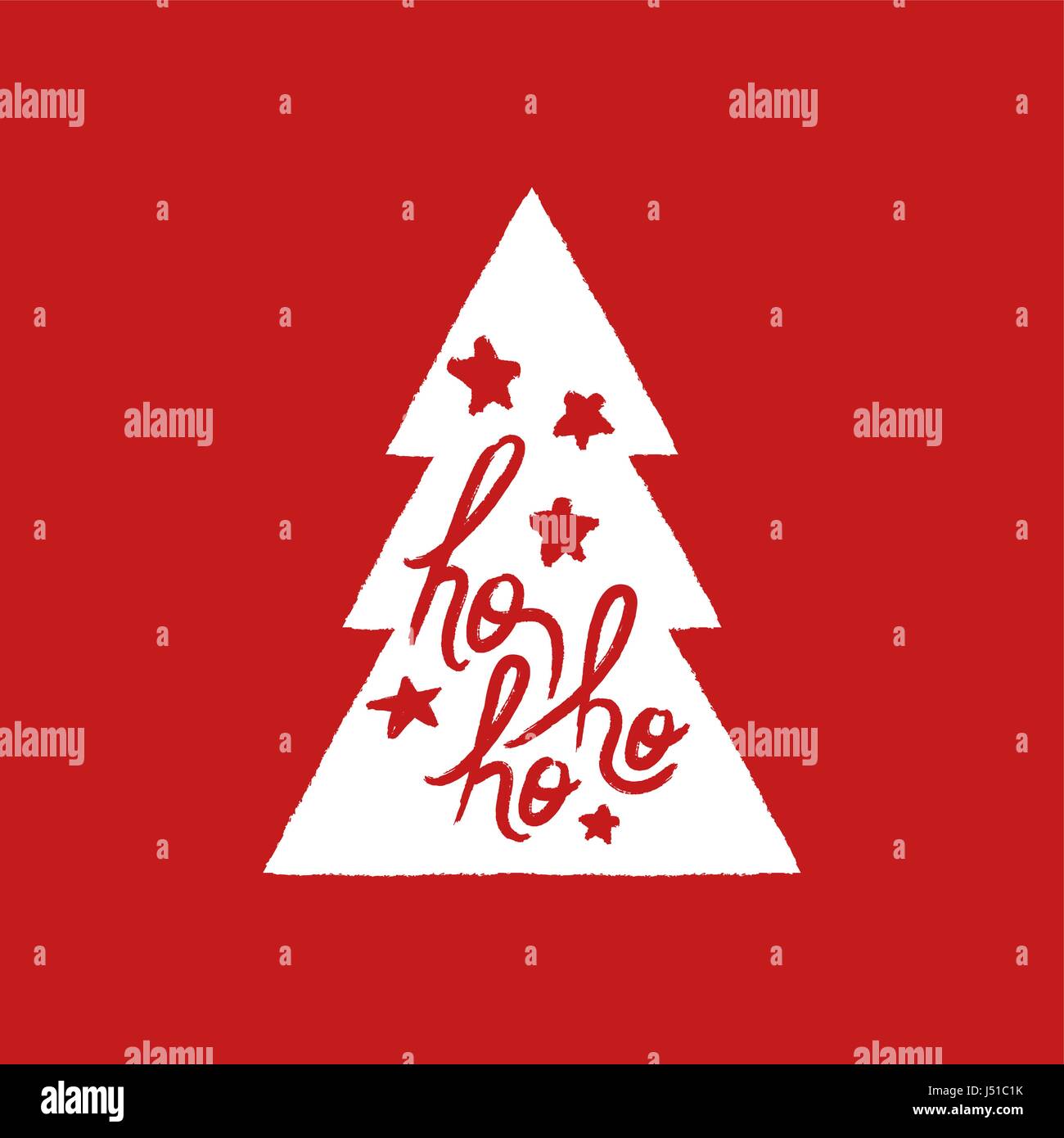 Merry Christmas pine tree text quote, calligraphy lettering design for ...