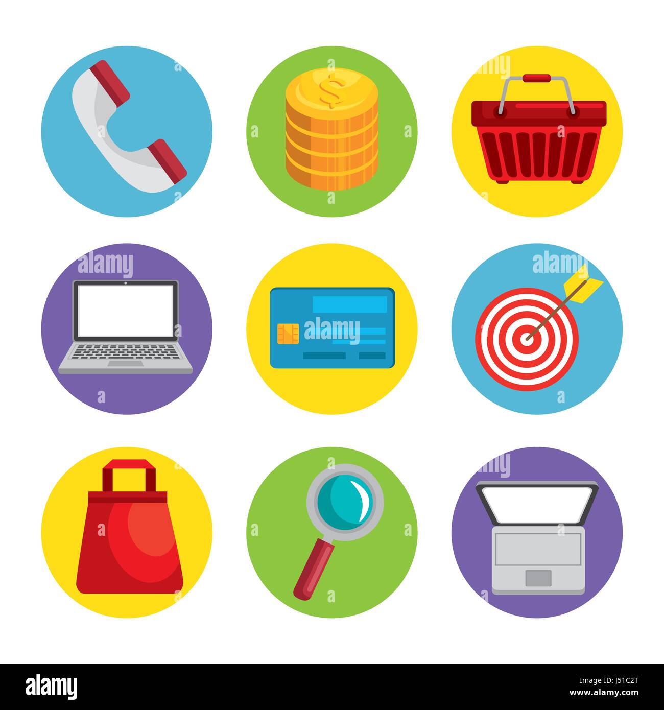 Shopping related objects icons Stock Vector Image & Art - Alamy