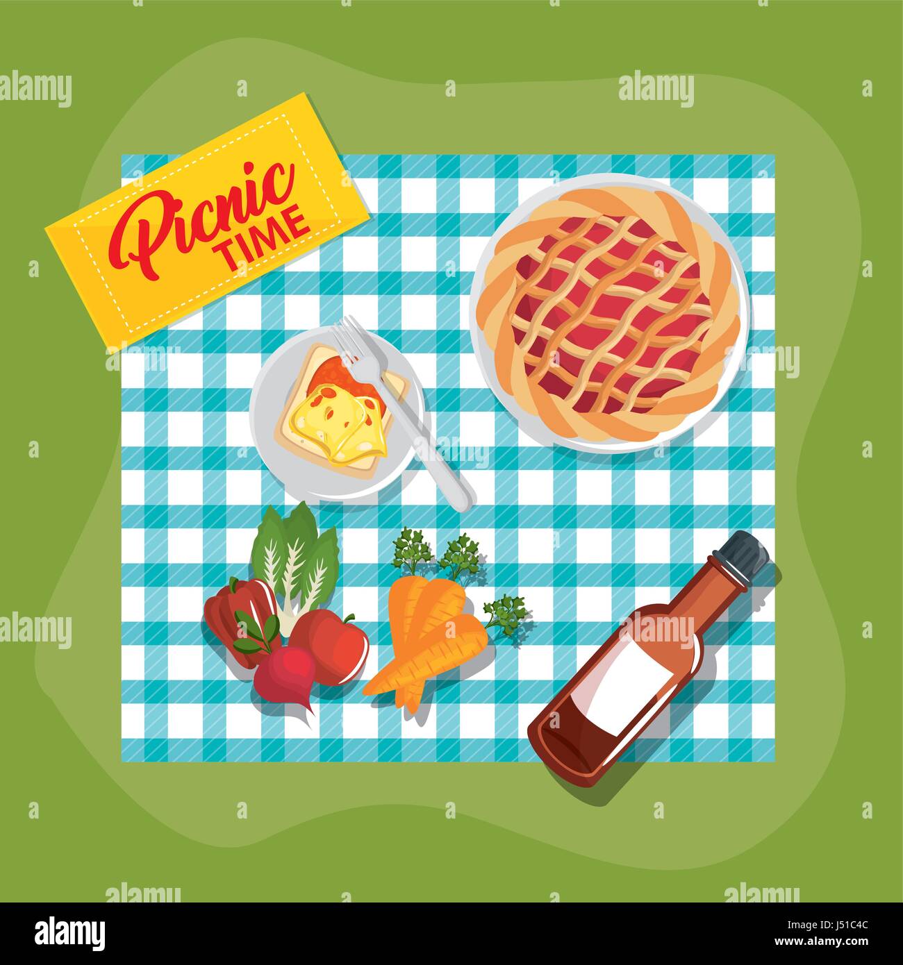 Top view picnic blanket Stock Vector Images - Alamy