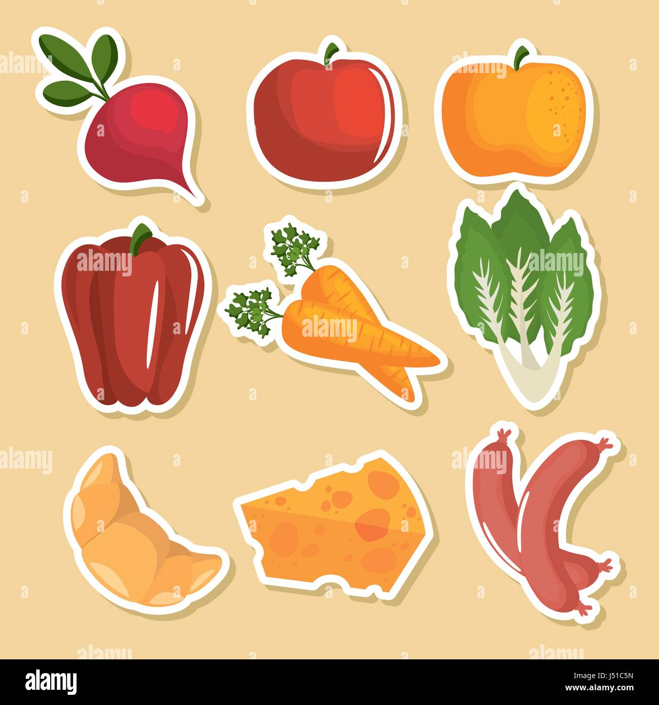 Food stickers design Stock Vector Image & Art - Alamy