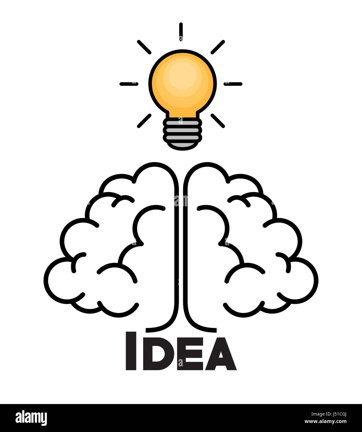 Light bulb and brain design Stock Vector Image & Art - Alamy