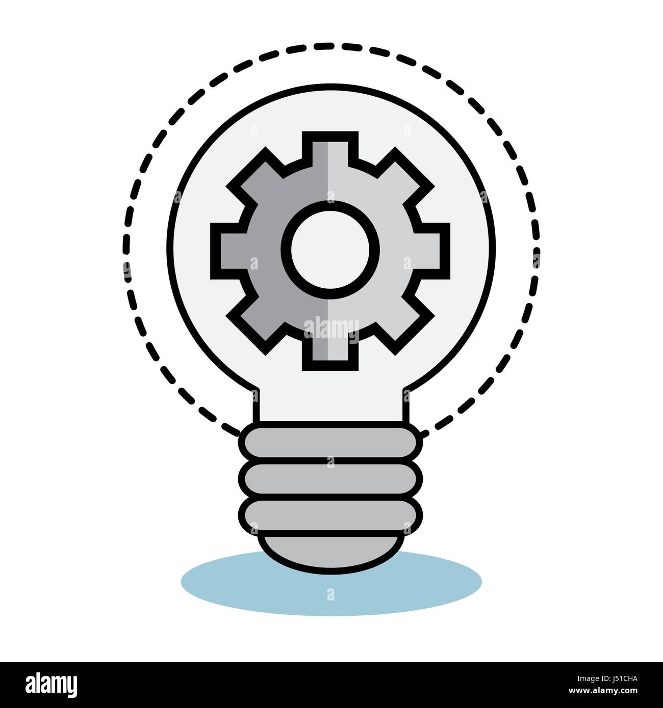 Light bulb and gear wheel Stock Vector Image & Art - Alamy