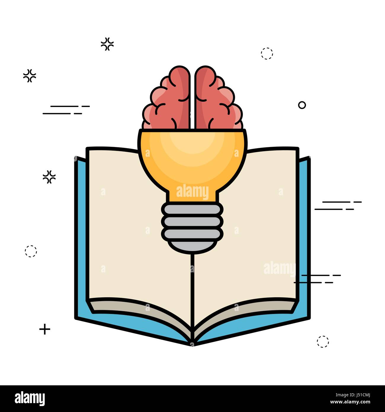 Book and light bulb design Stock Vector Image & Art - Alamy