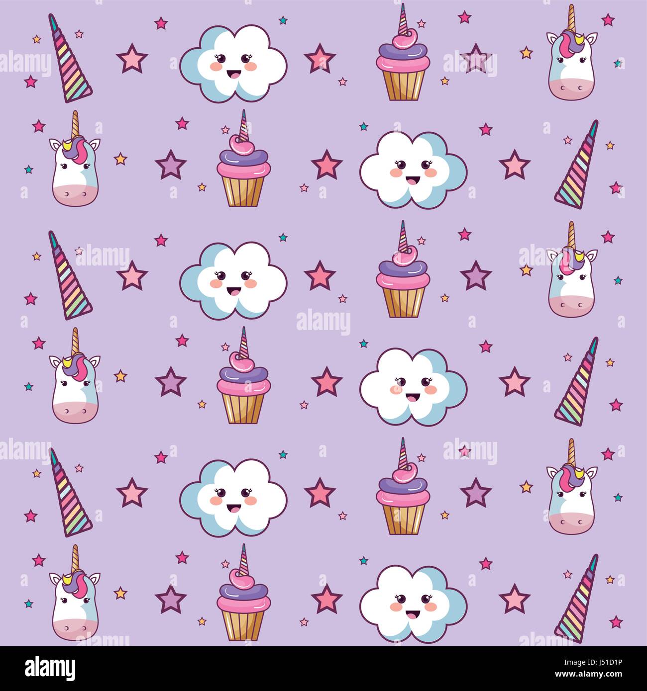 Kawaii pattern design Stock Vector Image & Art - Alamy