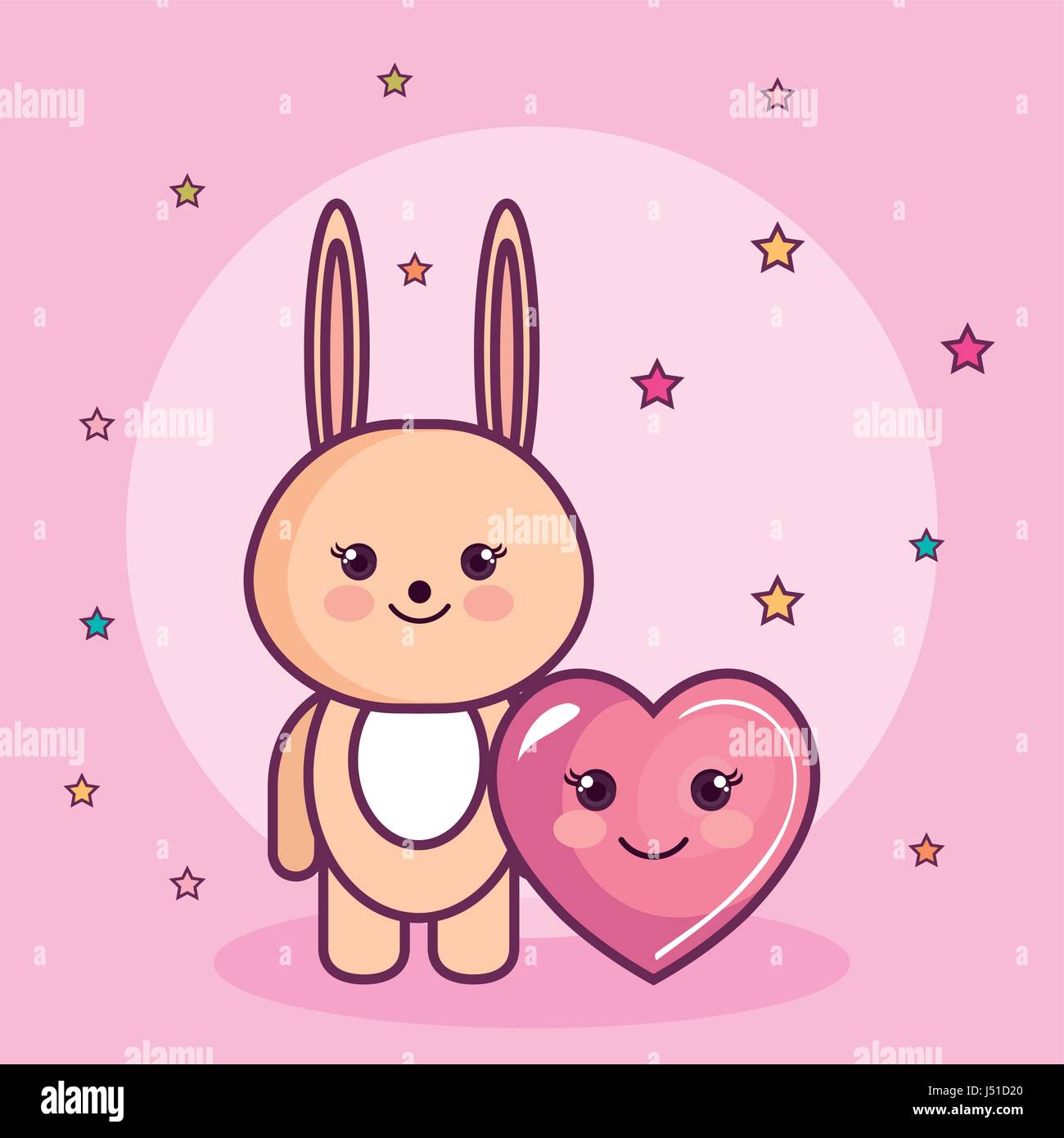 Cute sweet dream rabbit Stock Vector Images - Alamy