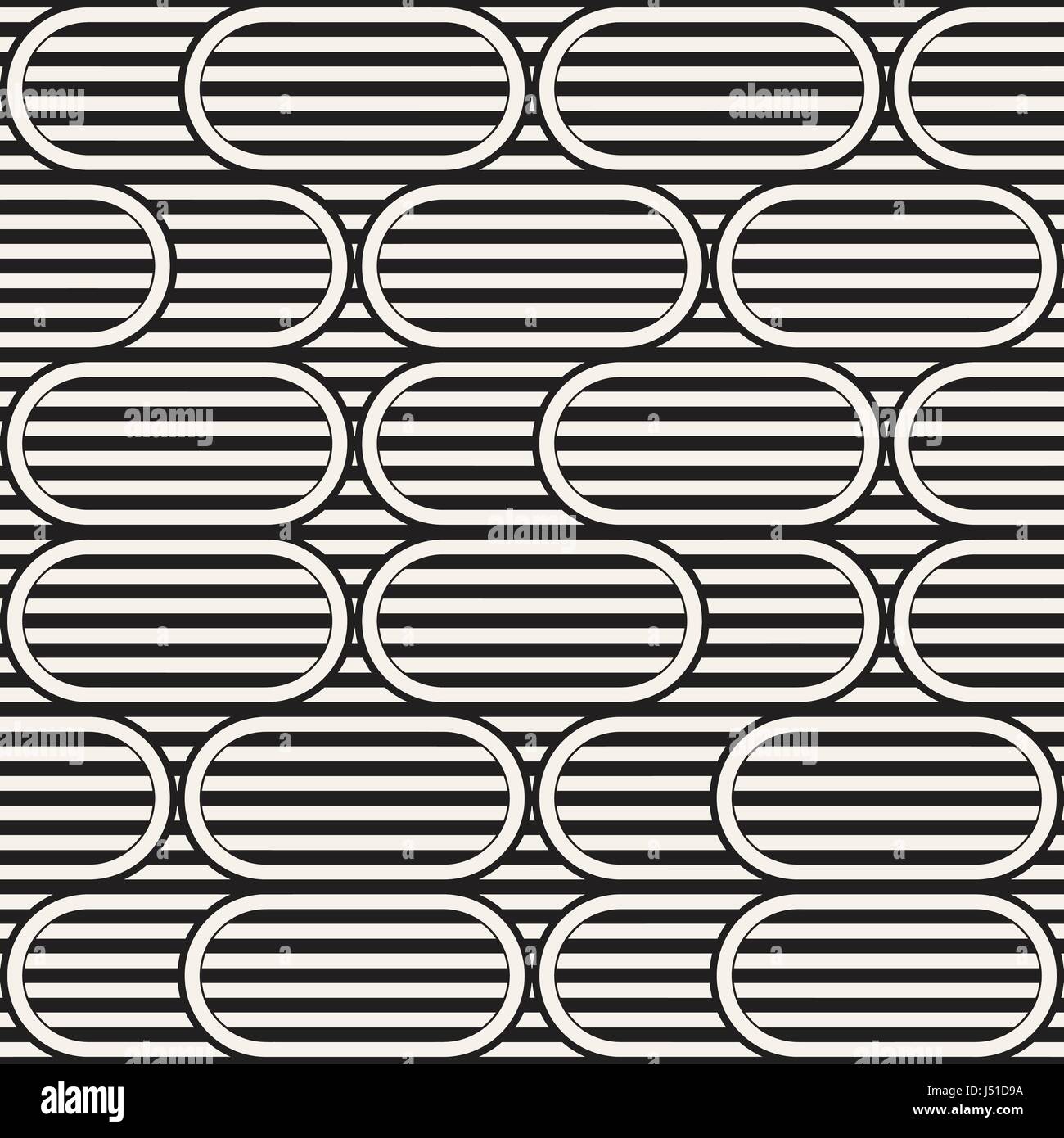 Seamless monochrome waving pattern. Abstract retro stripy background ...