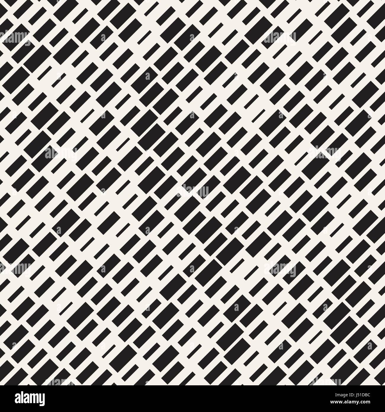 Vector Seamless Black And White Irregular Dash Rectangles Grid Pattern ...