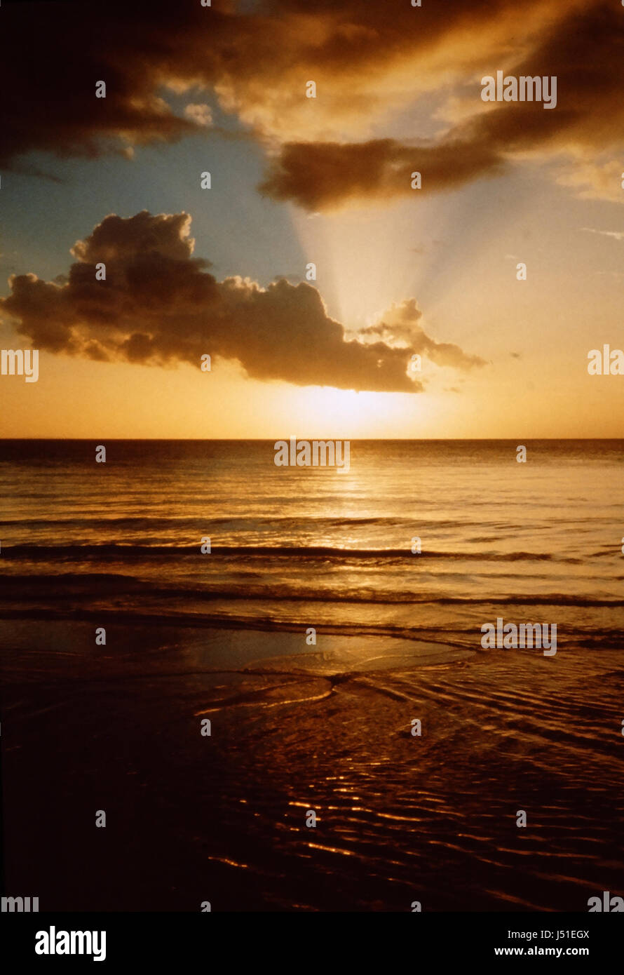sunset waves counter-light salt water sea ocean water shine shines ...