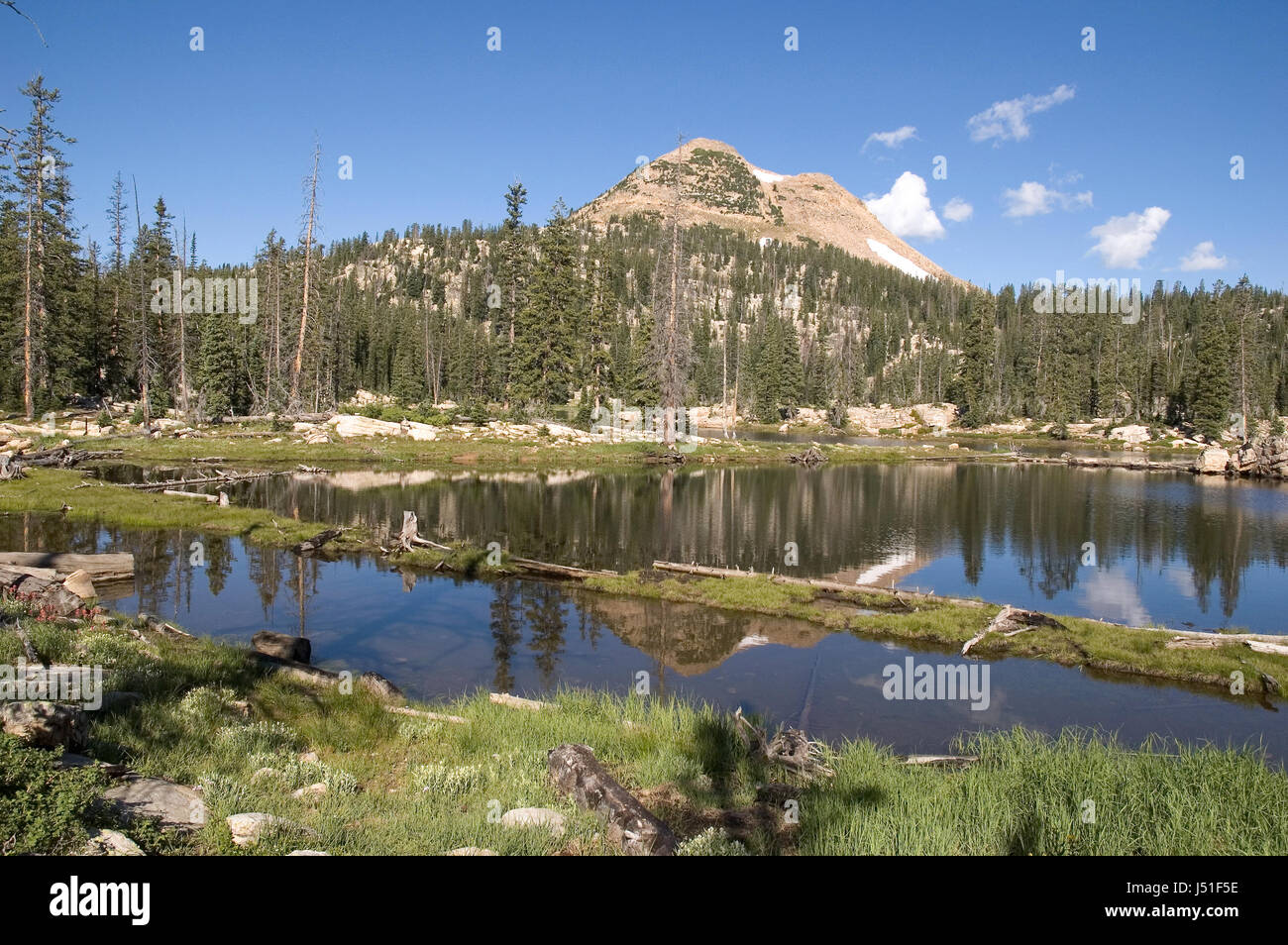 Beautiful scenic lake reflection taken in the High Uintas in Utah Stock ...