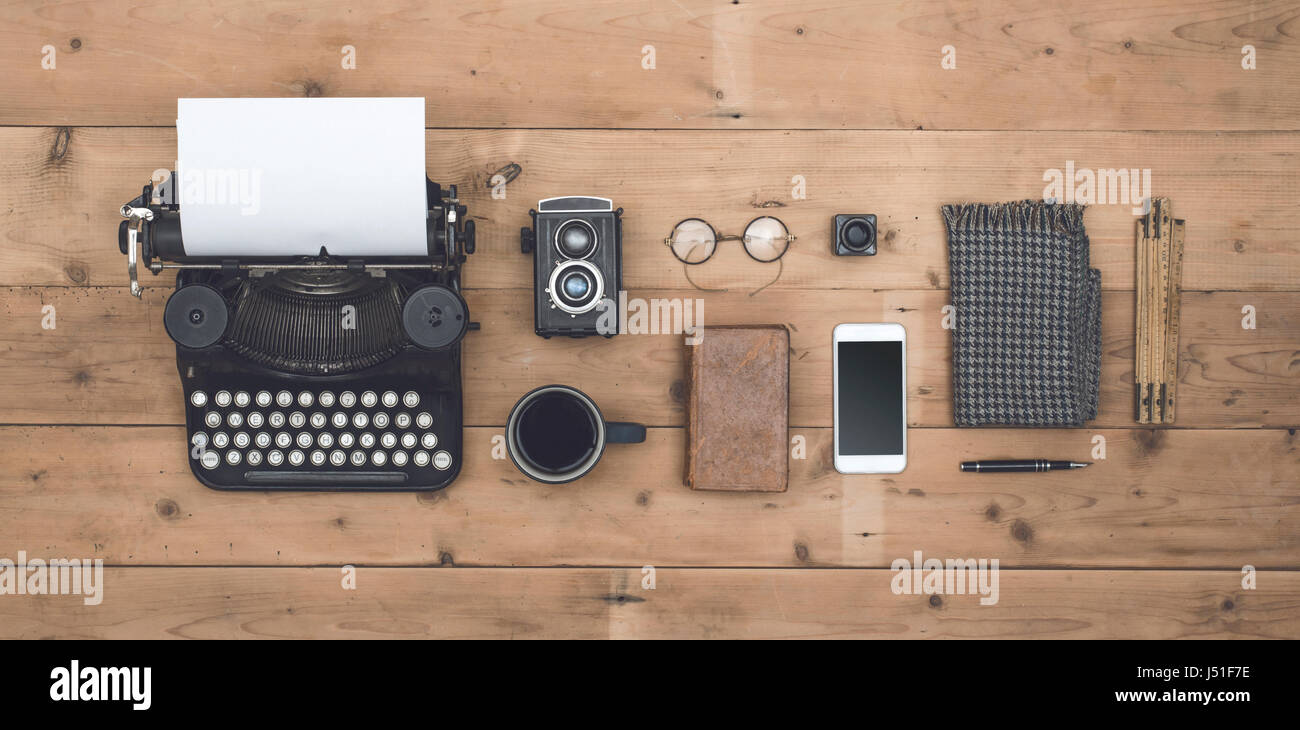 top view retro styled hero header Stock Photo - Alamy