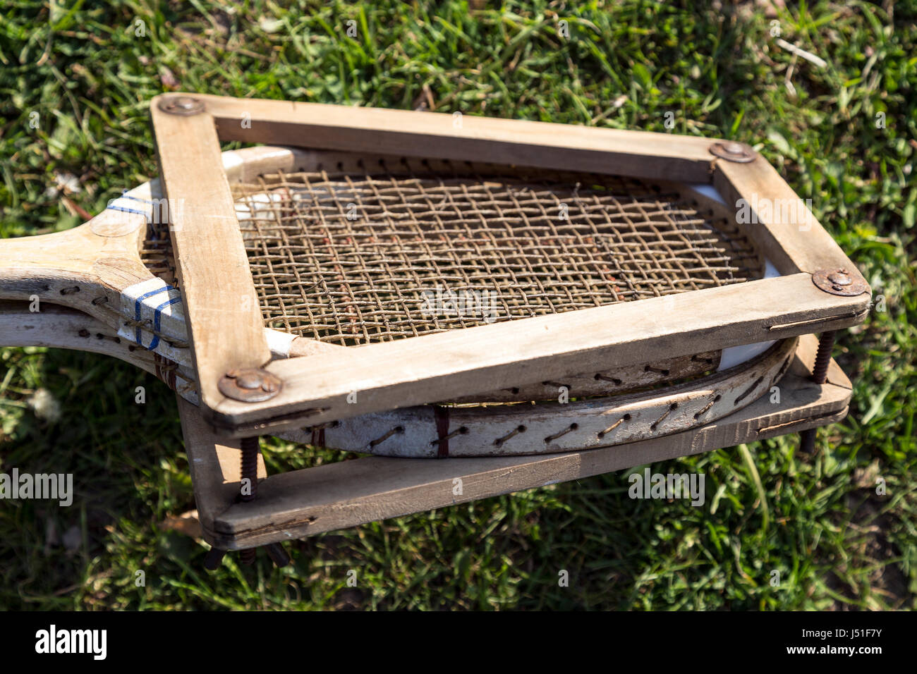 wooden tennis racquets in press.Tennis, Old-fashioned, Tennis Racket ...