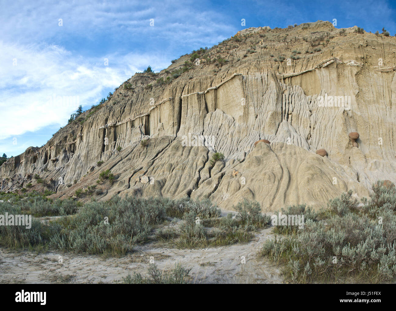 Interesting rock formations in Theodore Roosevelt National Park Stock ...
