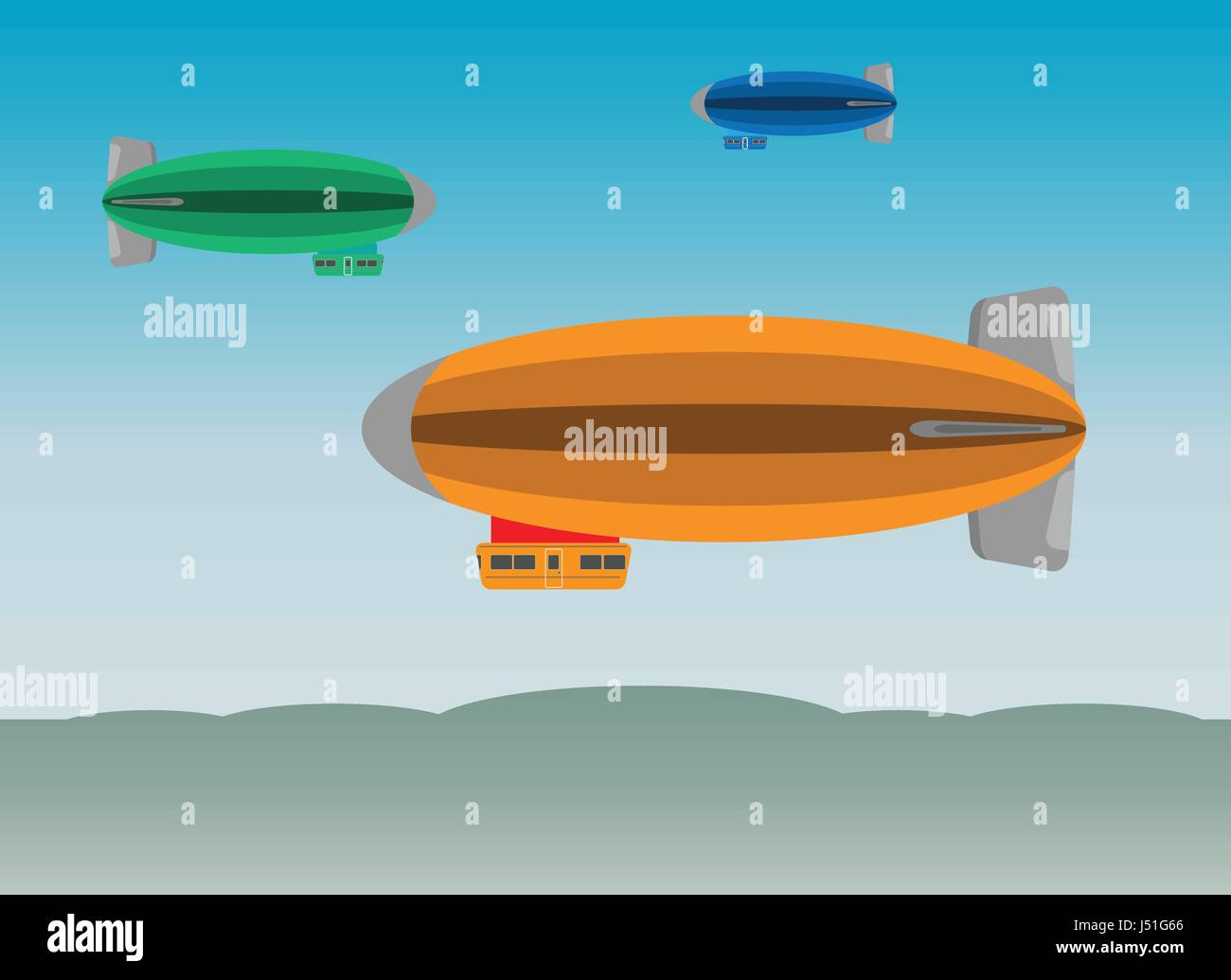 Zeppelin or Airship on sky background vector Illustration Stock Vector ...