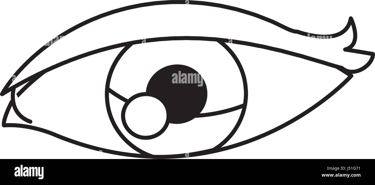 cartoon eye vision optic outline Stock Vector Image & Art - Alamy