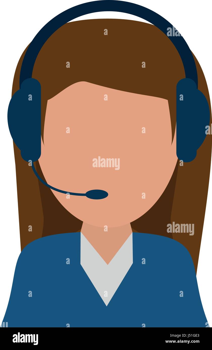 person with headset customer service or call center worker icon Stock ...