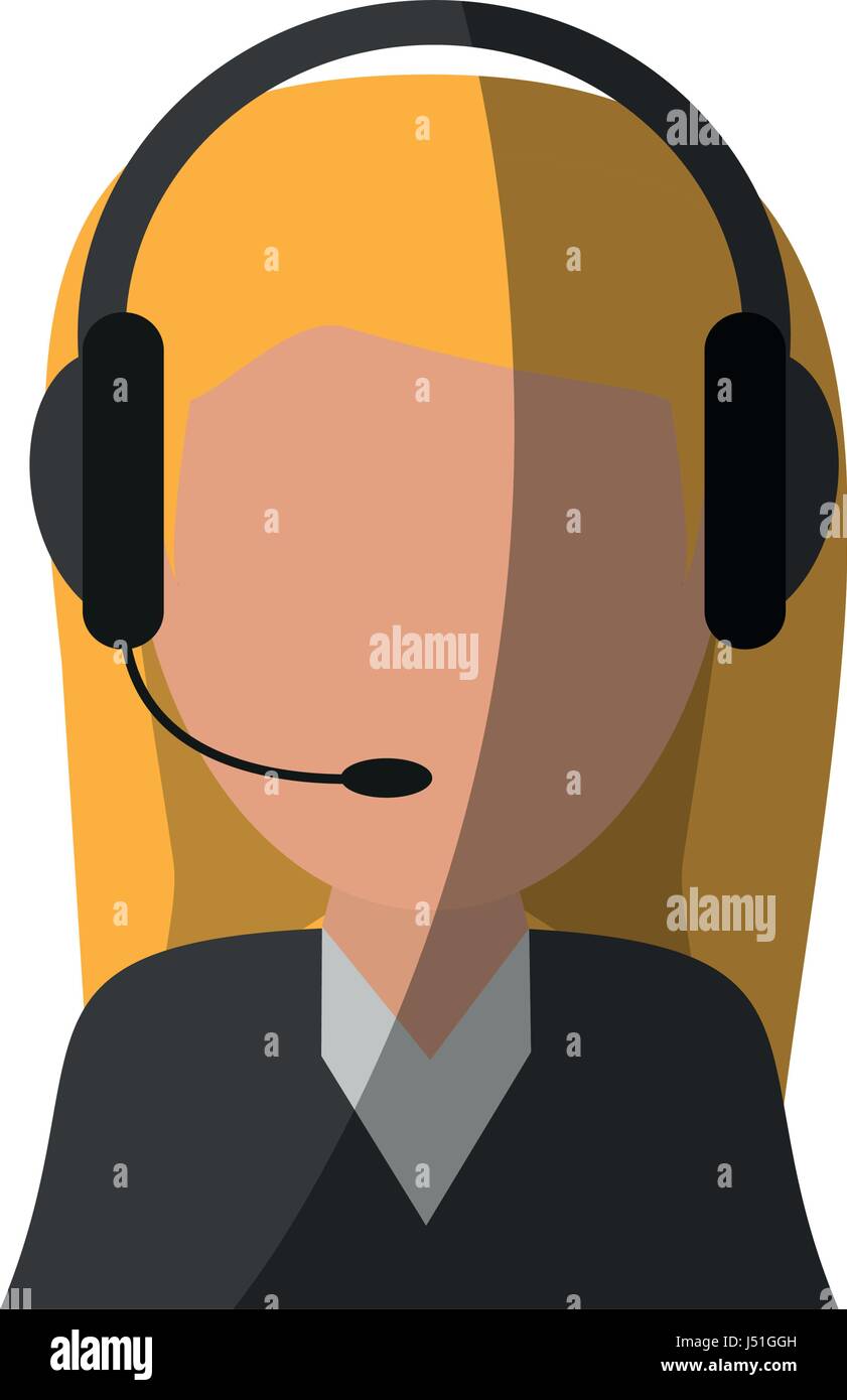 person with headset customer service or call center worker icon Stock ...